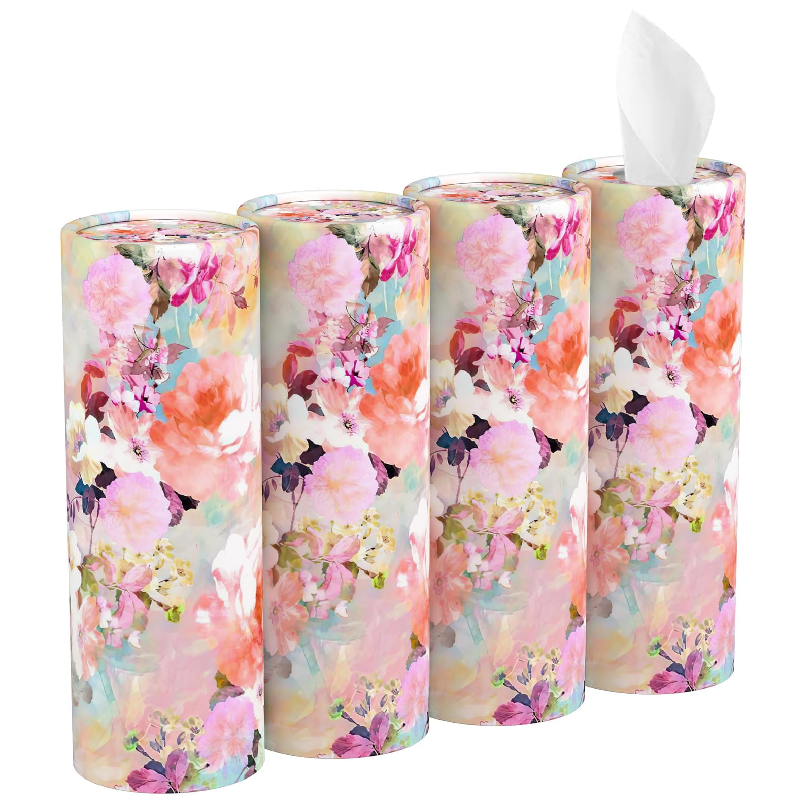 Gukeniu Tissue Boxes for Car Cup, 4 Pack Cylinder Tissue Holders with ...