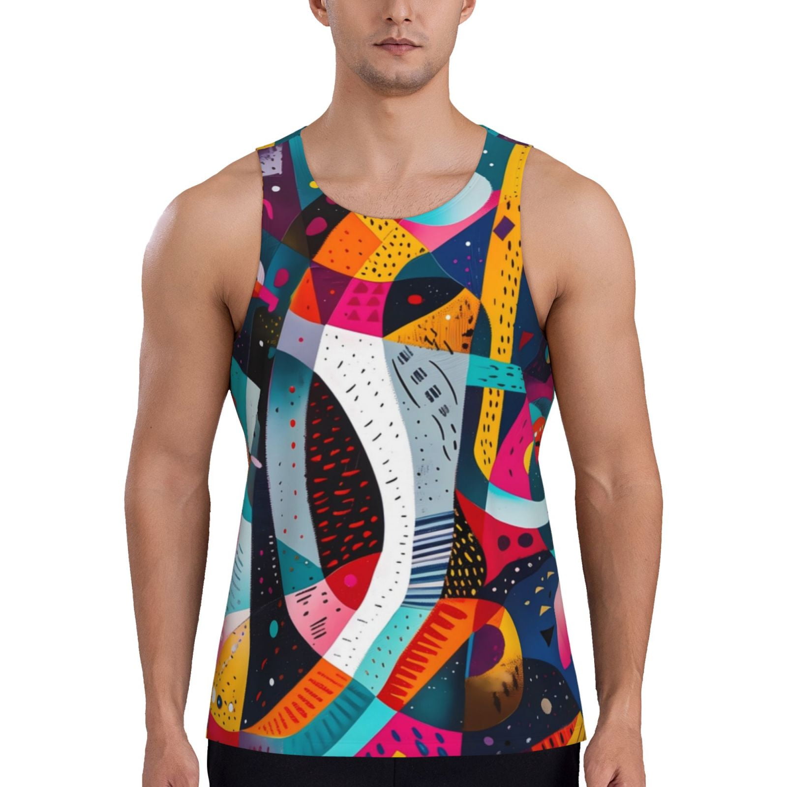 Gukieu Abstract Jazz Instrumental Print Men's Quick Dry Fitness Vest ...