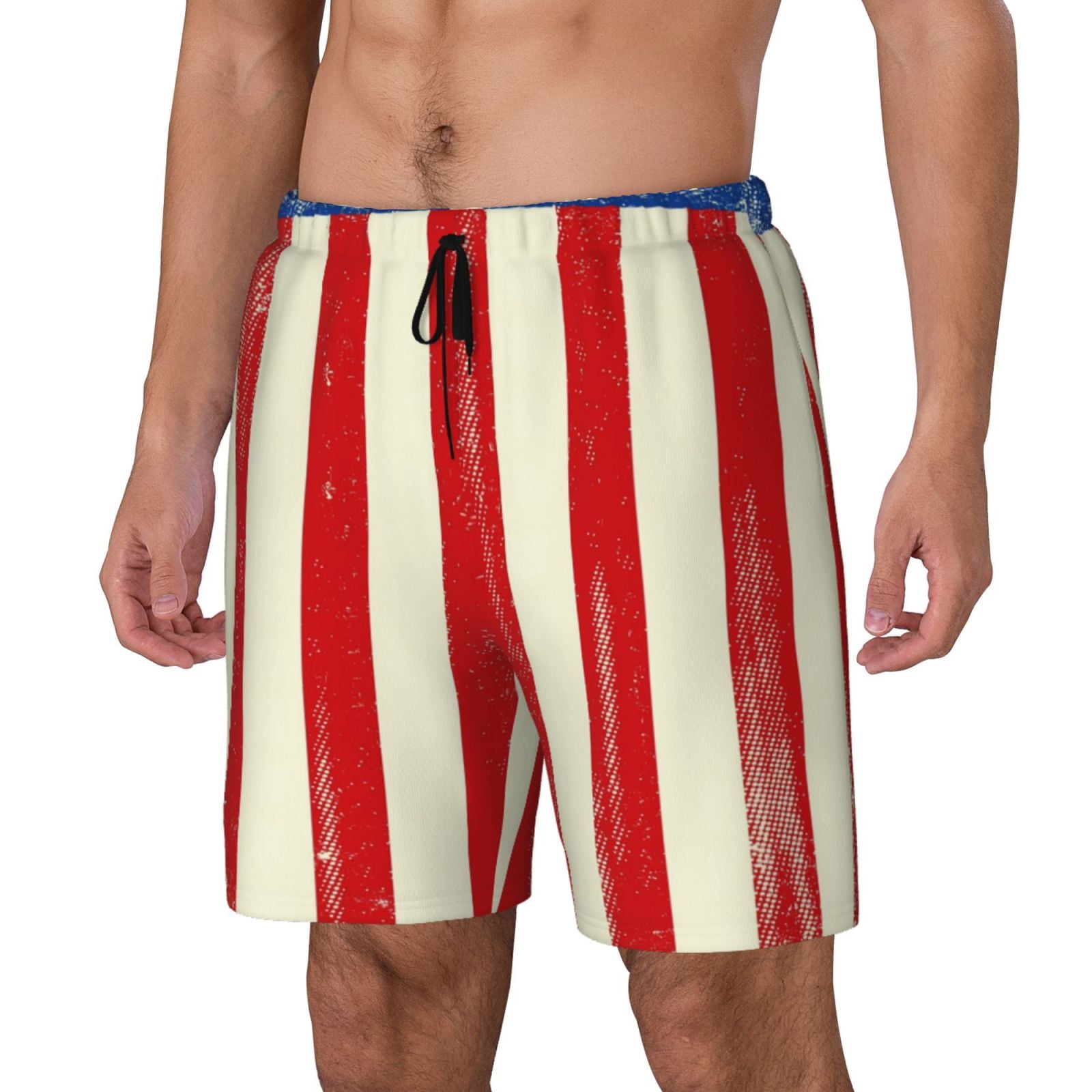 Gukieu America Flags2 Print Men's Double Layer Sports Swim Trunks ...