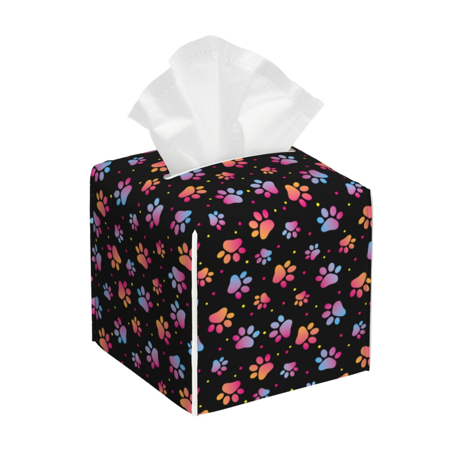 Gukieu Animal Paw 1 Print Leather Tissue Box, PVC Waterproof Velcro ...