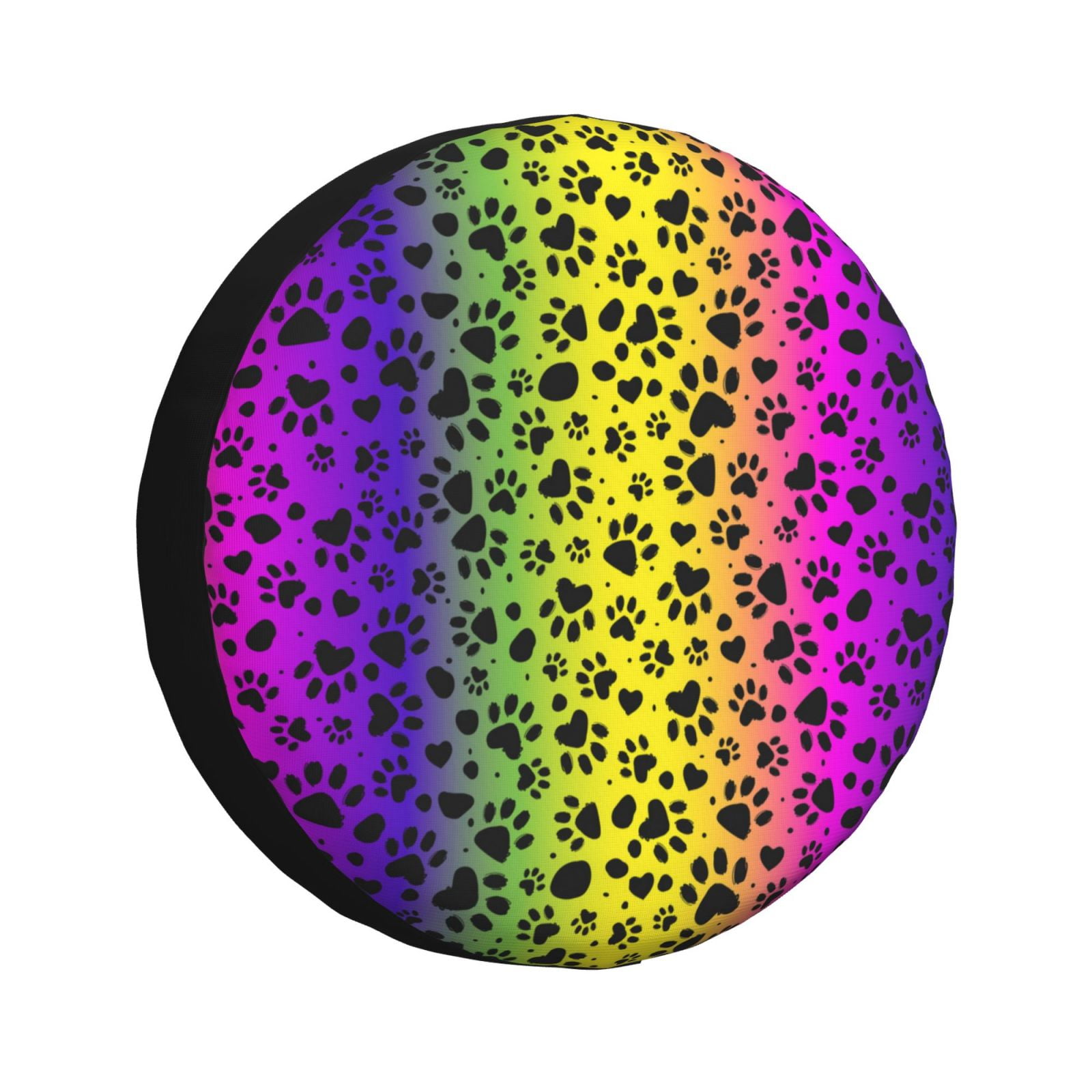 Gukieu Animal Paw Rainbow Print Car Tire Cover, Adjustable Waterproof ...