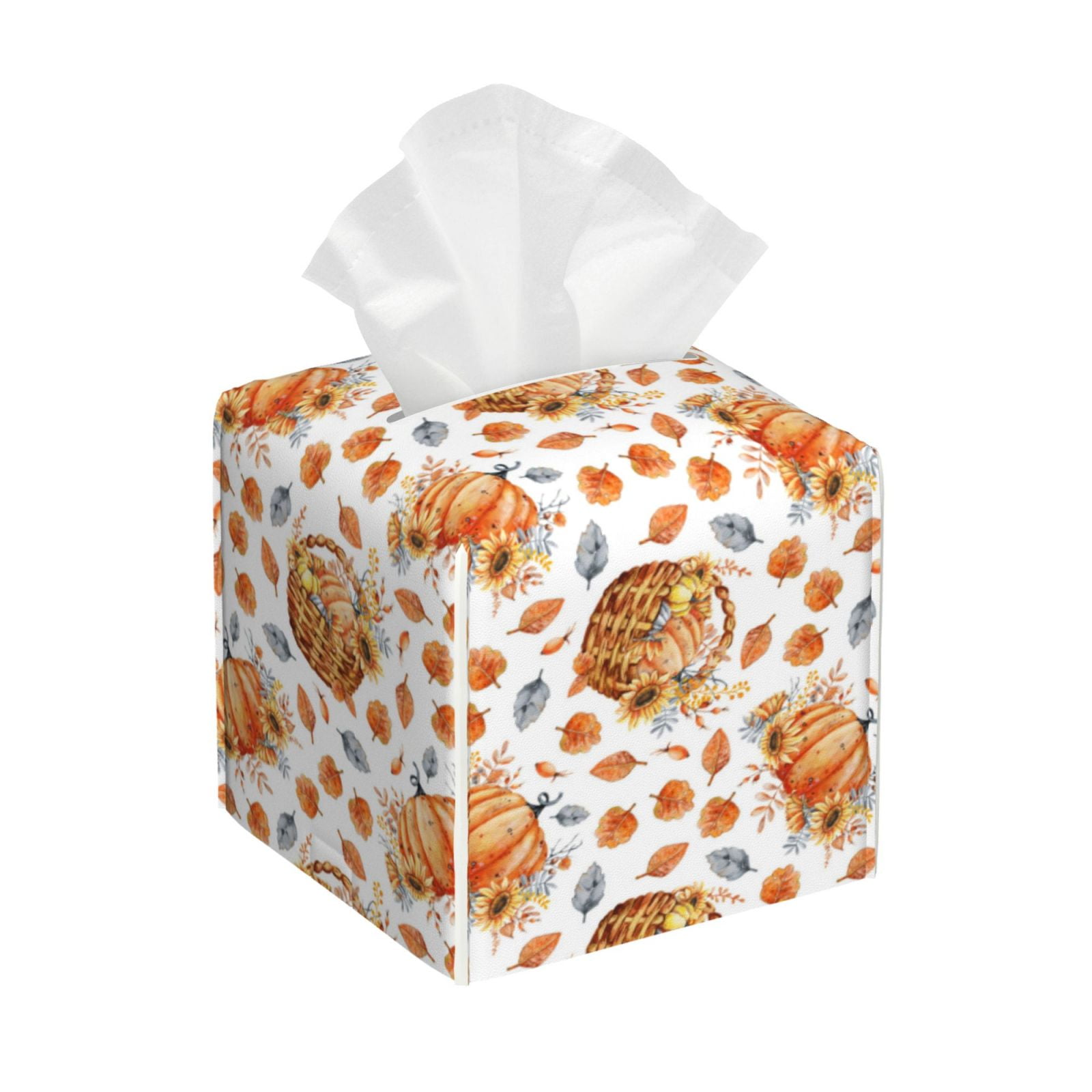 Gukieu Autumn Harvest Baskets Print Leather Tissue Box, PVC Waterproof ...