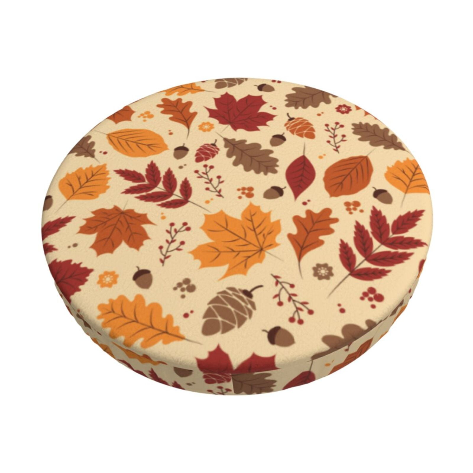 Gukieu Autumn Leaves 2 Print Round Chair Cover, Dust-proof and Non-slip ...