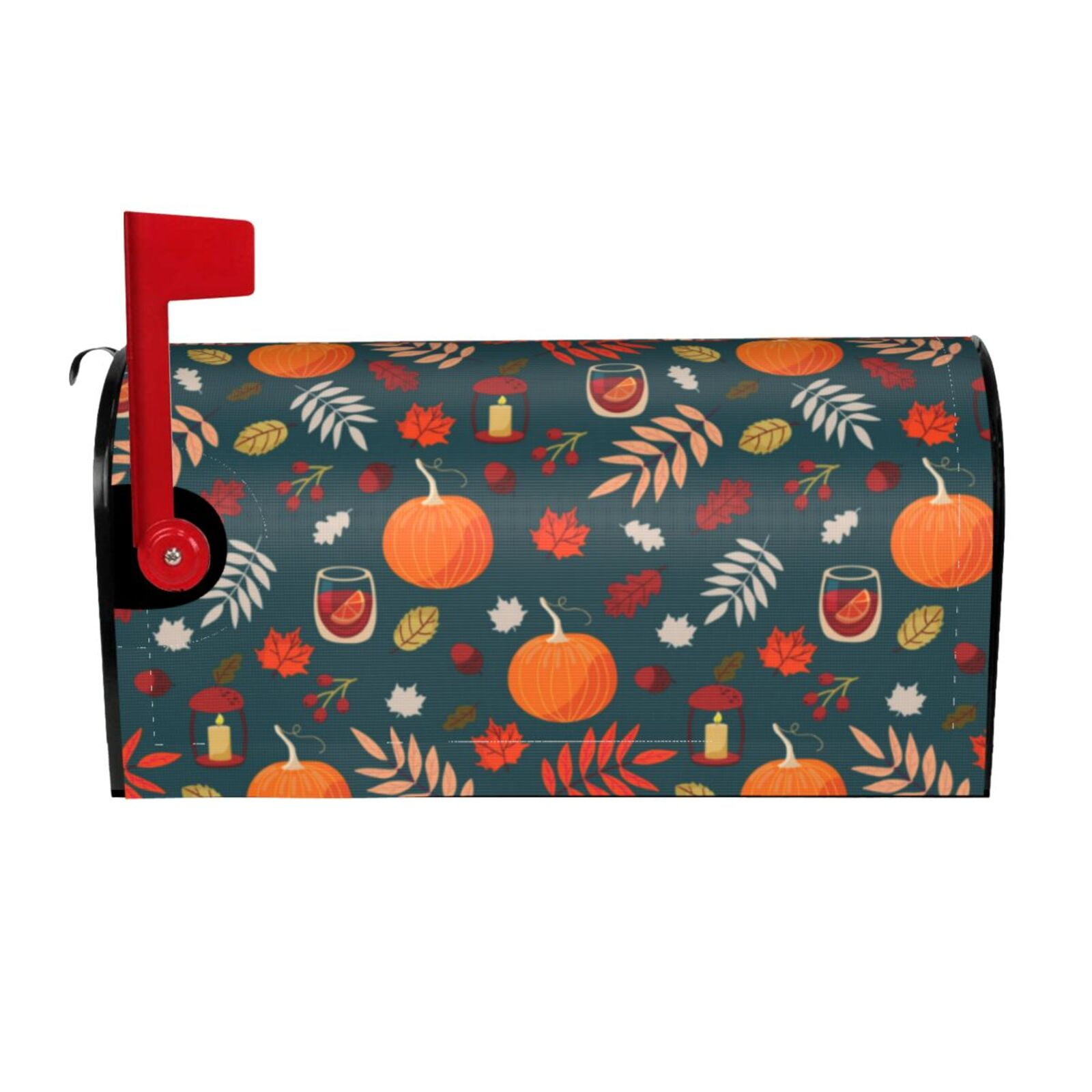 Gukieu Autumn with Pumpkins Print Magnetic Mailbox Cover, Sun-proof and ...