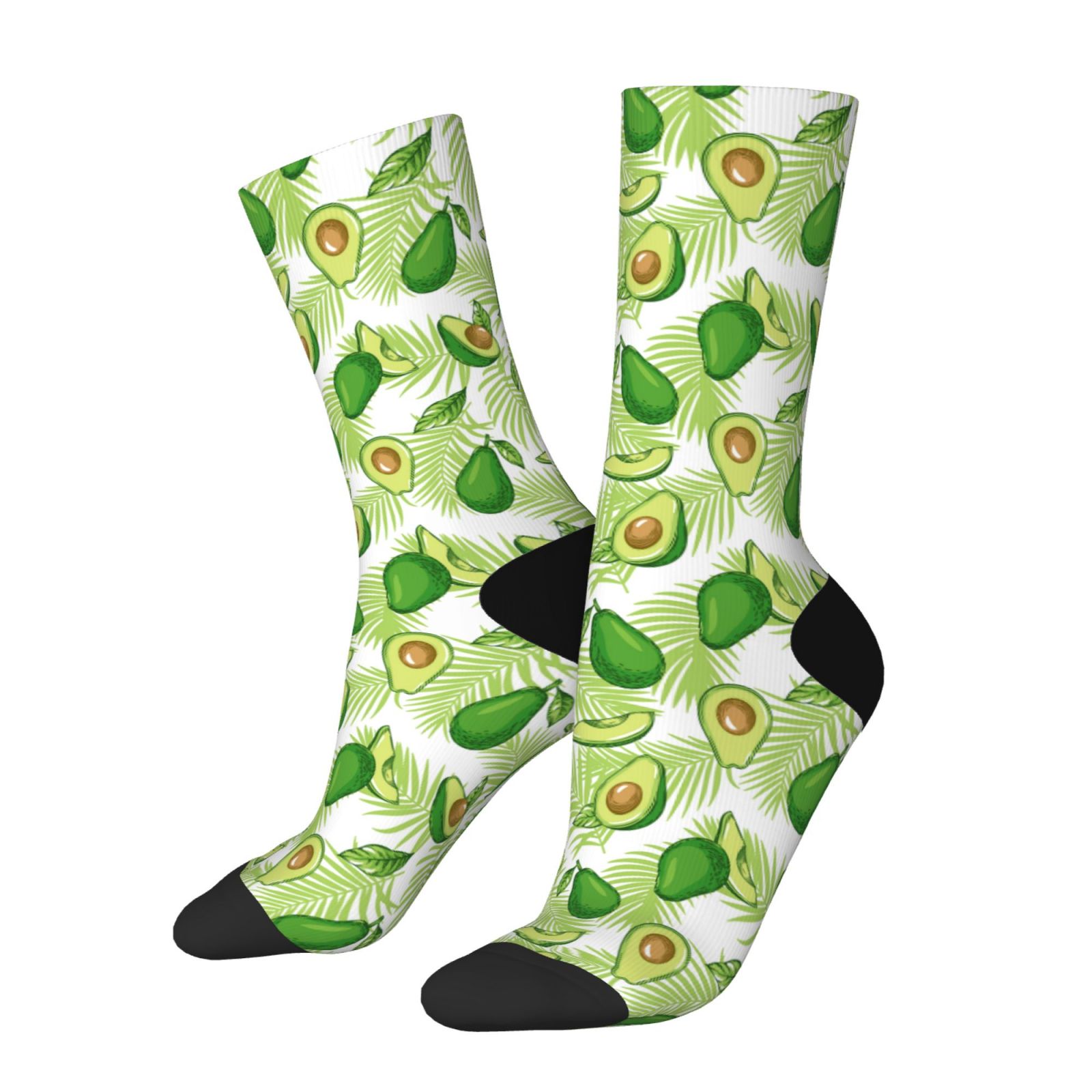 Gukieu Avocado And Tropical Palm Leaves Print Contrast Color Mid-calf ...