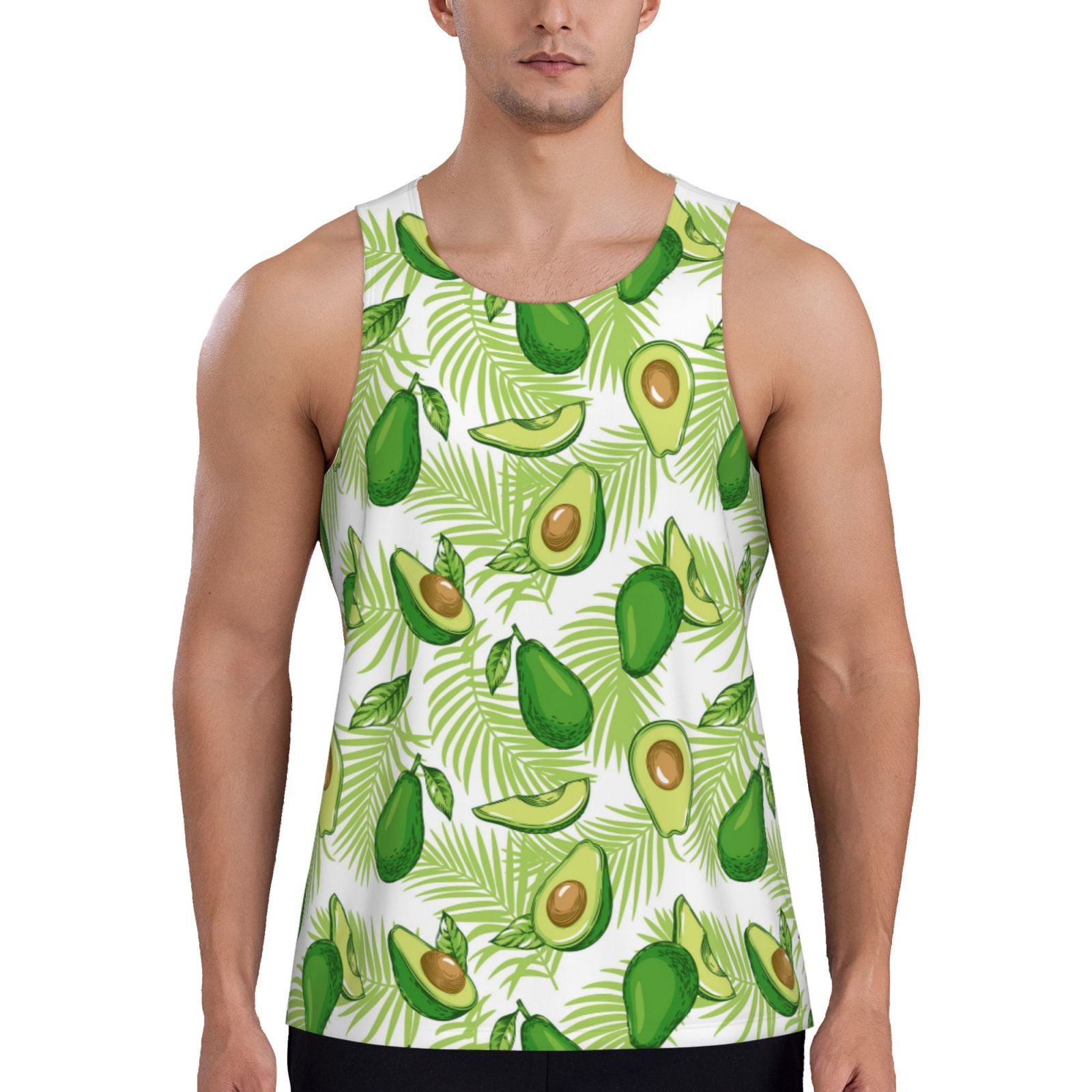 Gukieu Avocado And Tropical Palm Leaves Print Men's Quick Dry Fitness ...