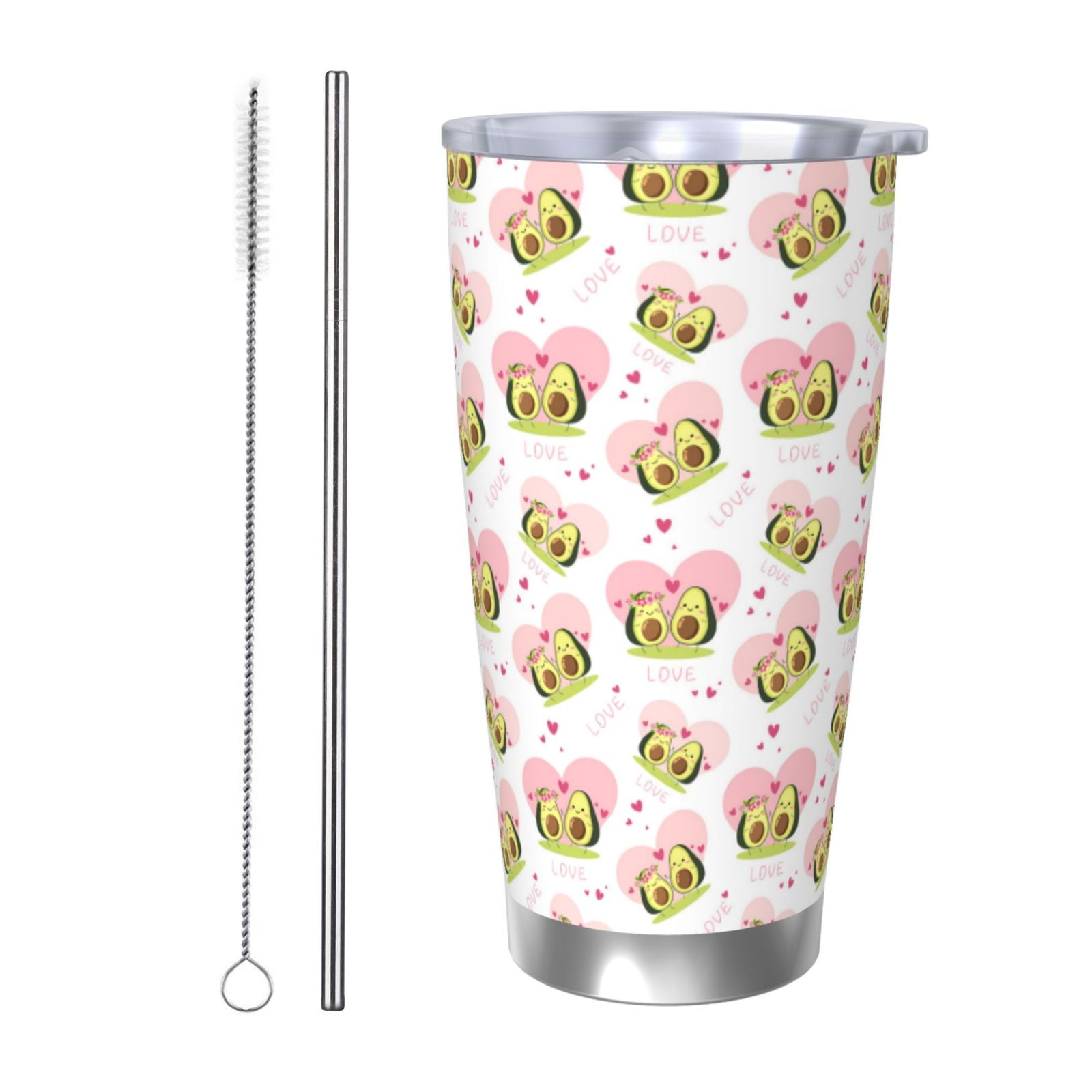 Gukieu Avocado Lovers Print 20OZ Car Cup, Vacuum Stainless Steel Leak ...