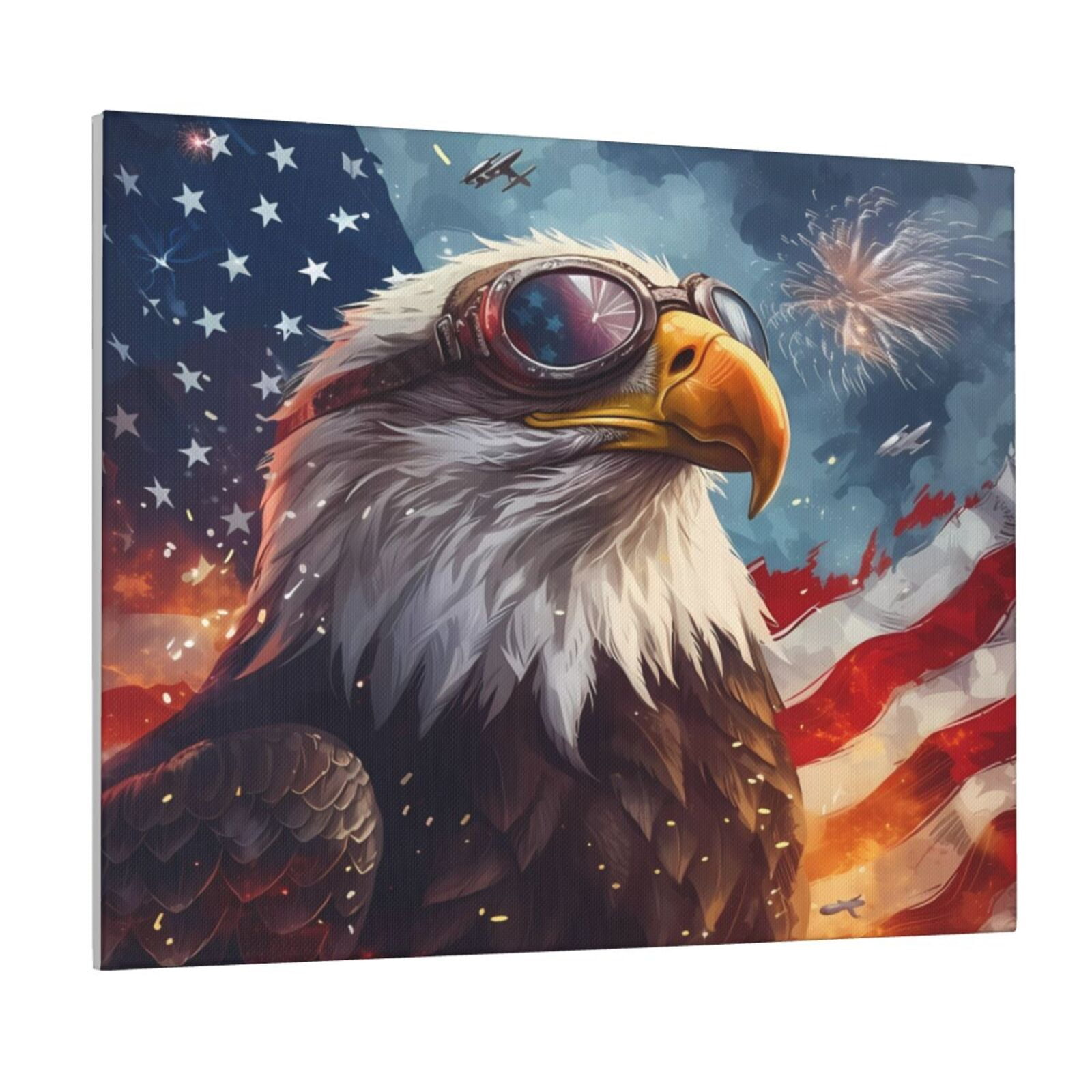 Gukieu Bald Eagle Pilot Print Canvas Decorative Hanging Painting ...