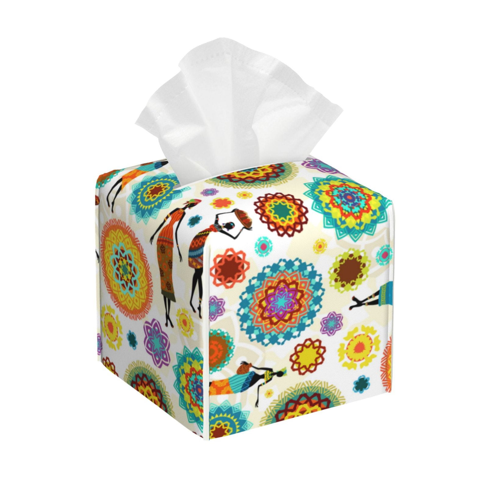 Gukieu Beautiful African Womens Print Leather Tissue Box, PVC ...