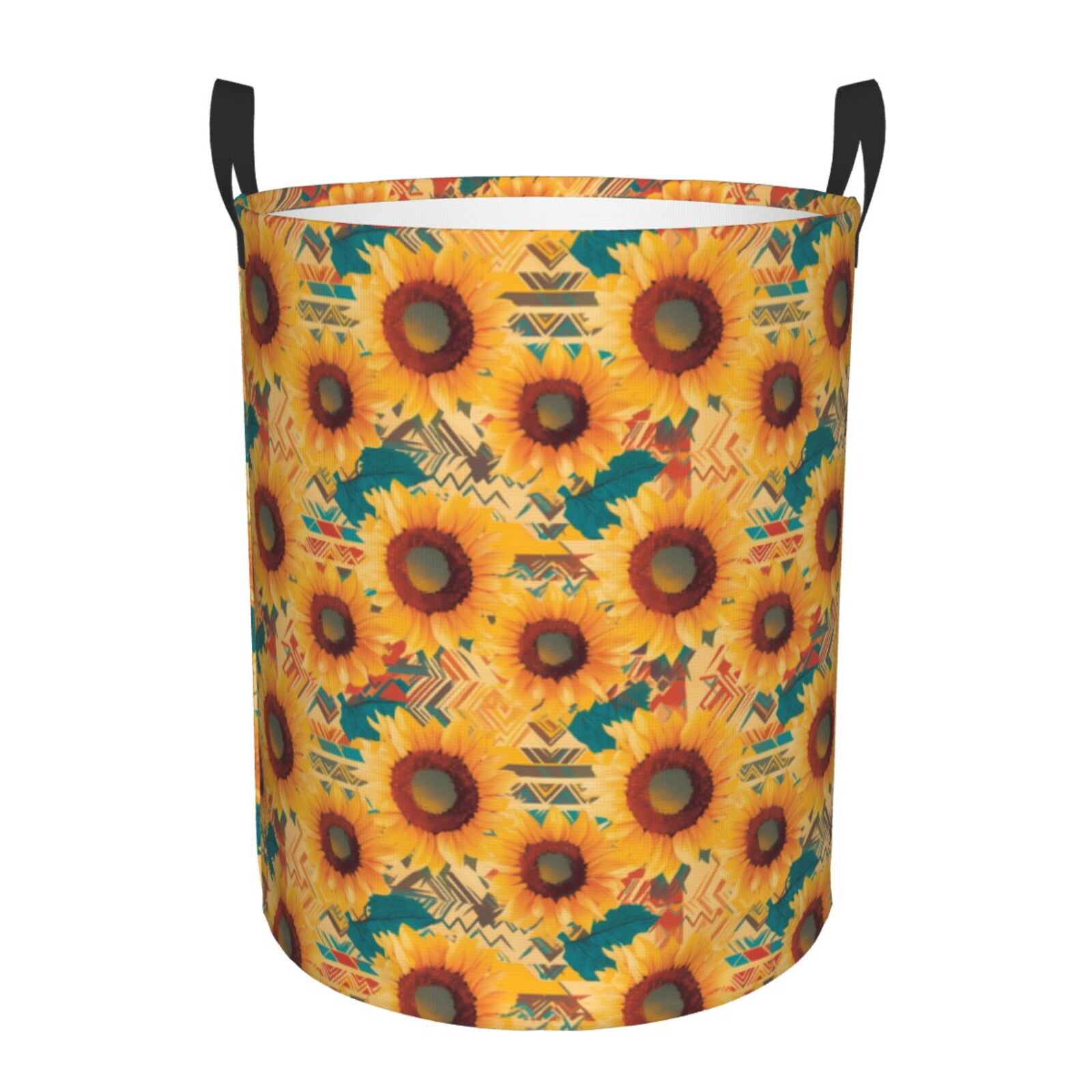Gukieu Beautiful Bohemian Sunflower Print Round Dirty Clothes Bag ...