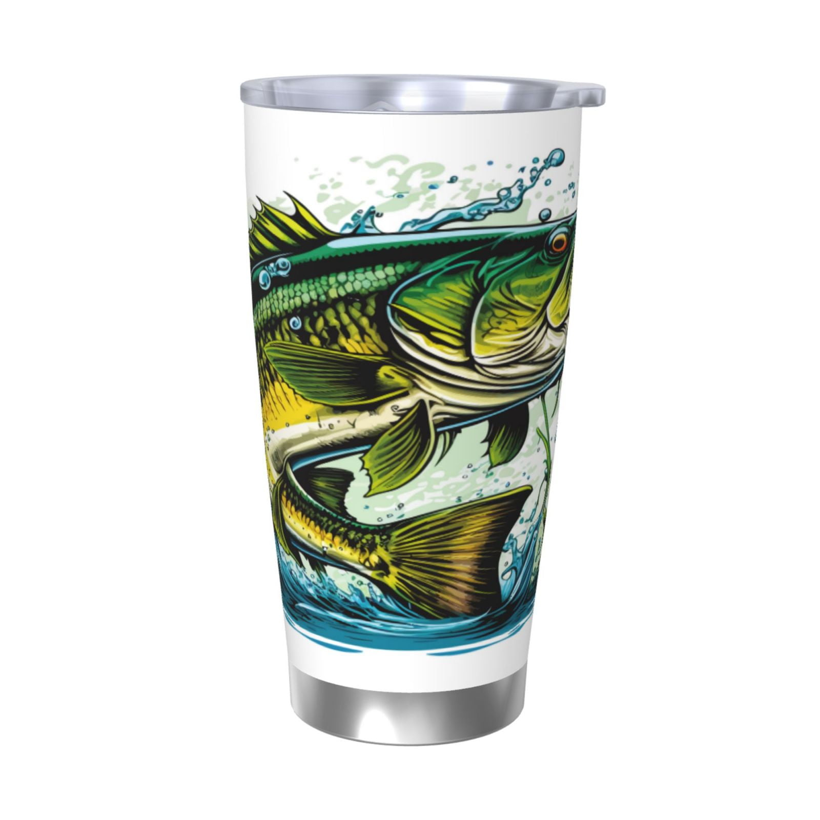 Gukieu Big bass fish Print 20OZ Car Cup, Vacuum Stainless Steel Leak ...