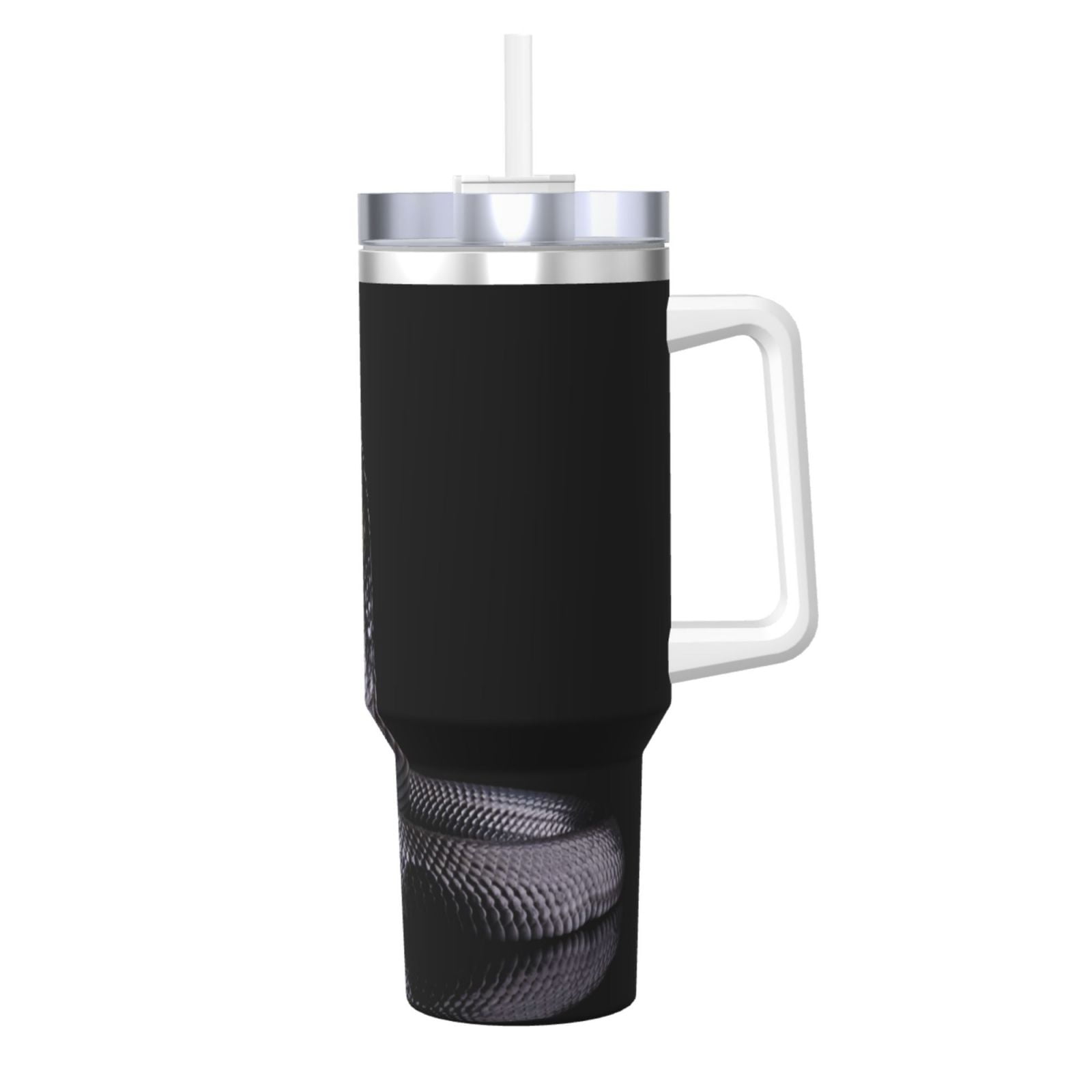 Gukieu Black Cobra Snake Print 40OZ Ice Cup, Stainless Steel Vacuum ...