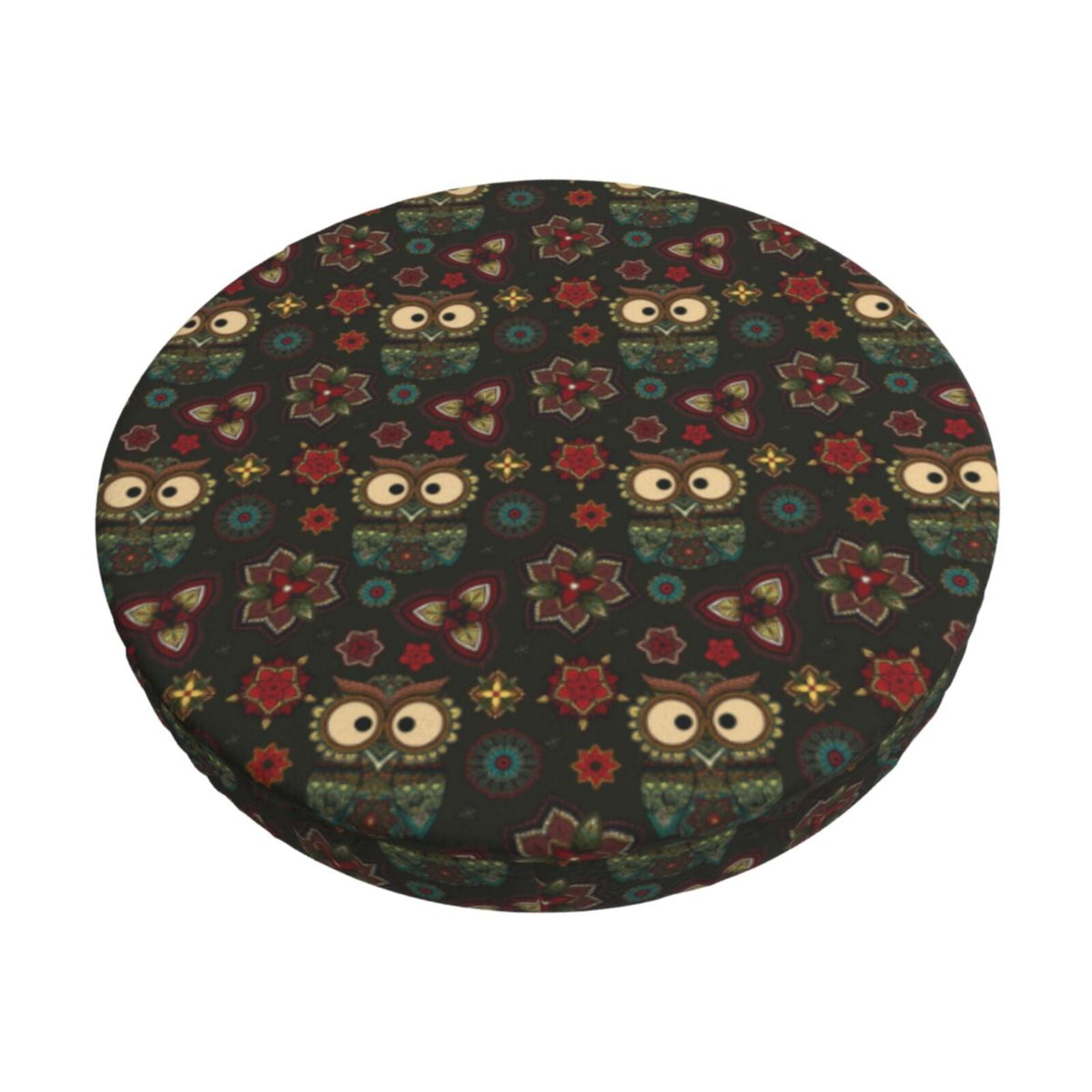 Gukieu Boho Owl Print Round Chair Cover, Dust-proof and Non-slip Bar ...