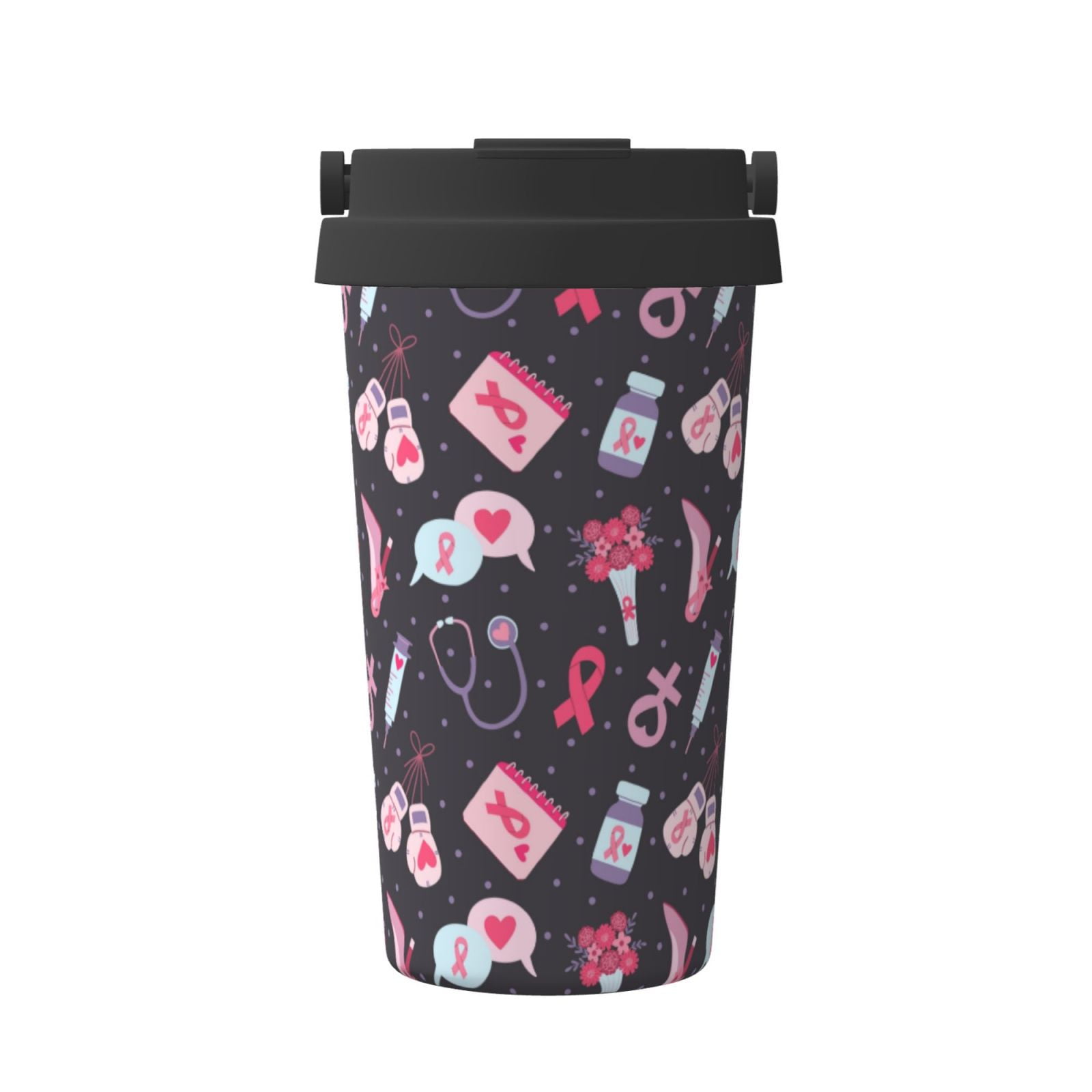 Gukieu Breast Cancer Awareness1 Print Insulated Coffee Cup, Portable ...