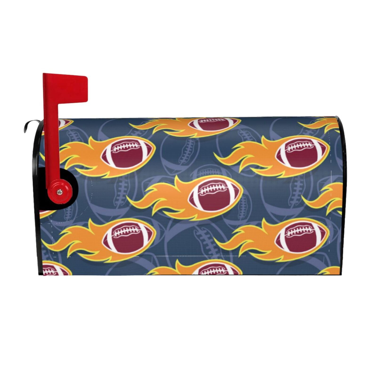 Gukieu Burning Rugby Balls Print Magnetic Mailbox Cover, Sun-proof and ...