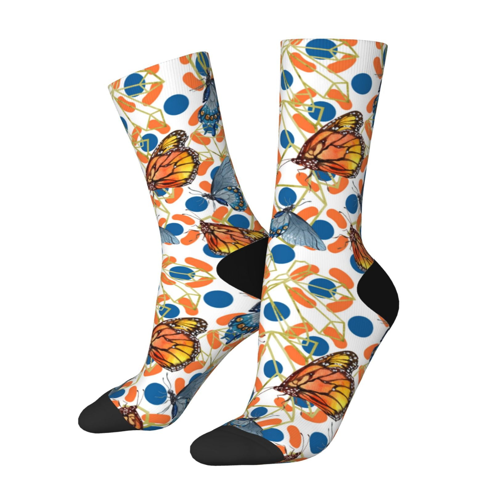Gukieu Butterflies Wild Insect Print Contrast Color Mid-calf Socks ...