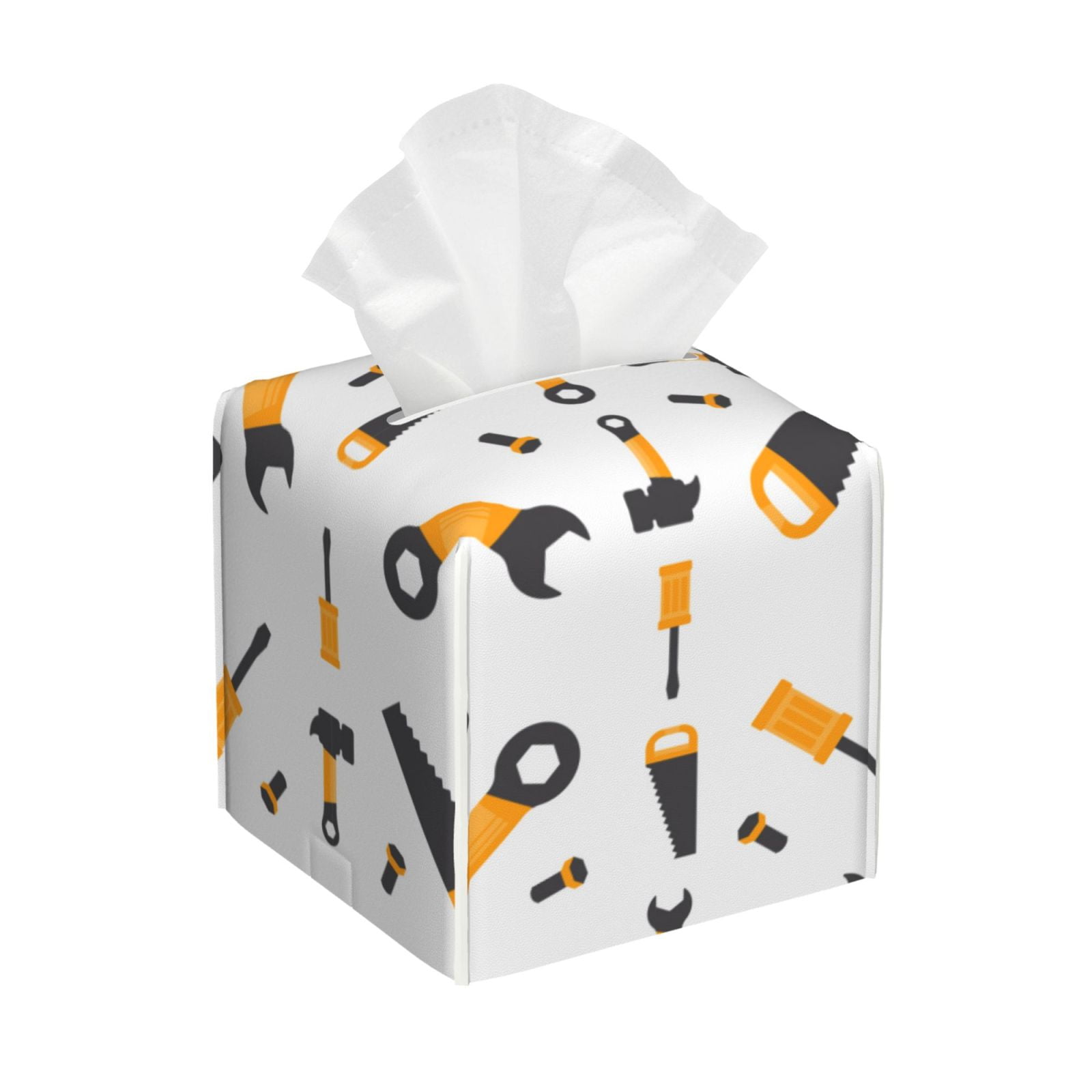 Gukieu Carpenter tools Print Leather Tissue Box, PVC Waterproof Velcro ...