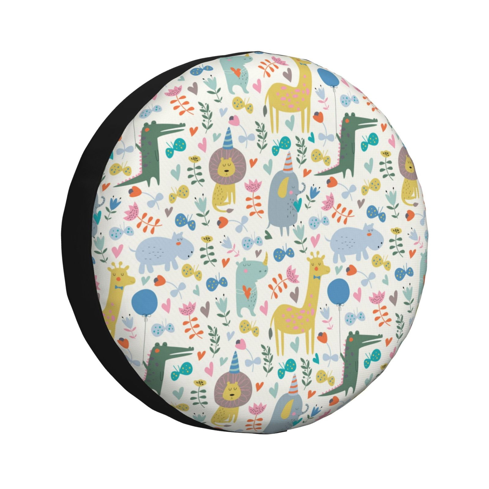 Gukieu Cartoon Animals Print Car Tire Cover, Adjustable Waterproof and ...