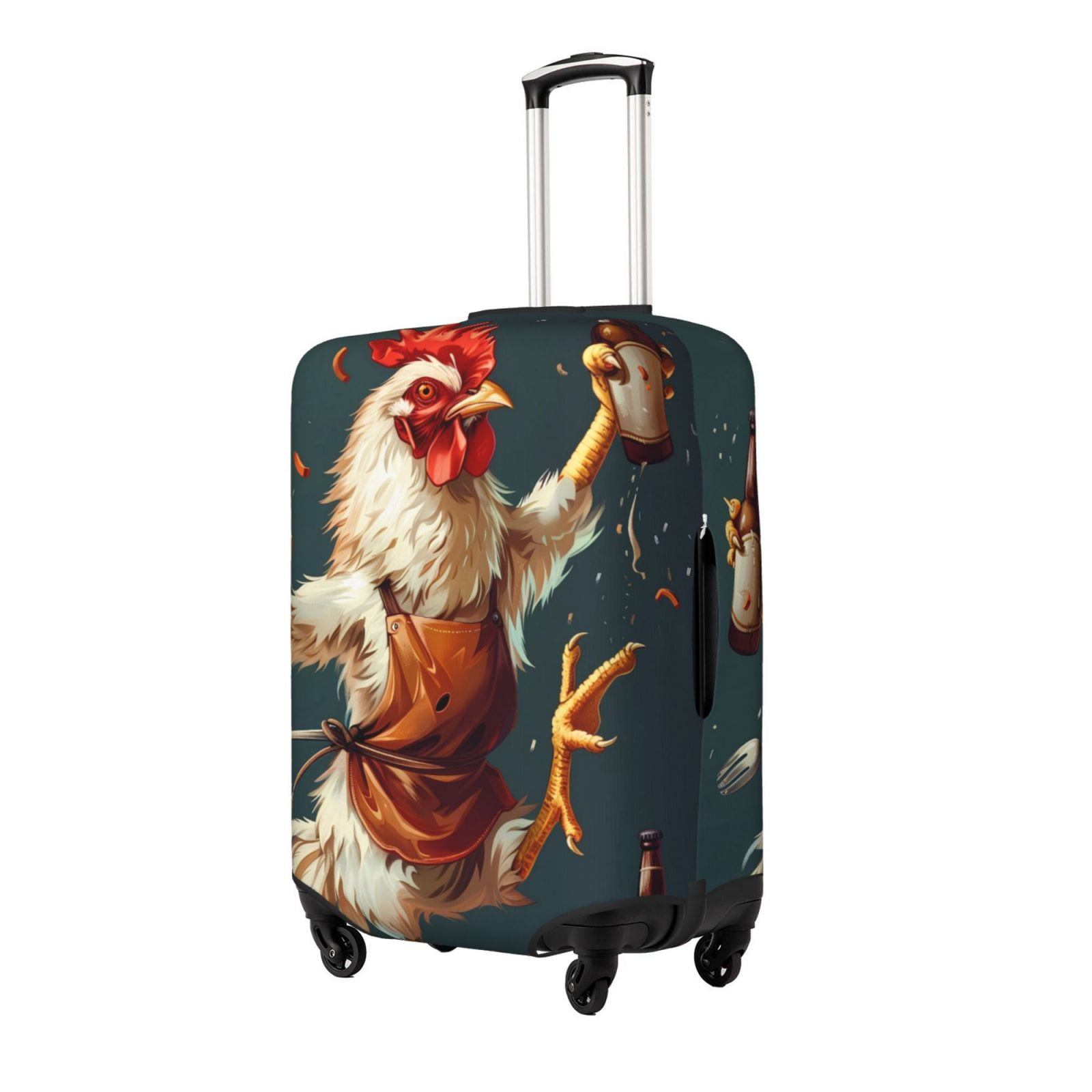 Gukieu Chef Chicken With Beer Bottles Print Suitcase Protective Cover ...