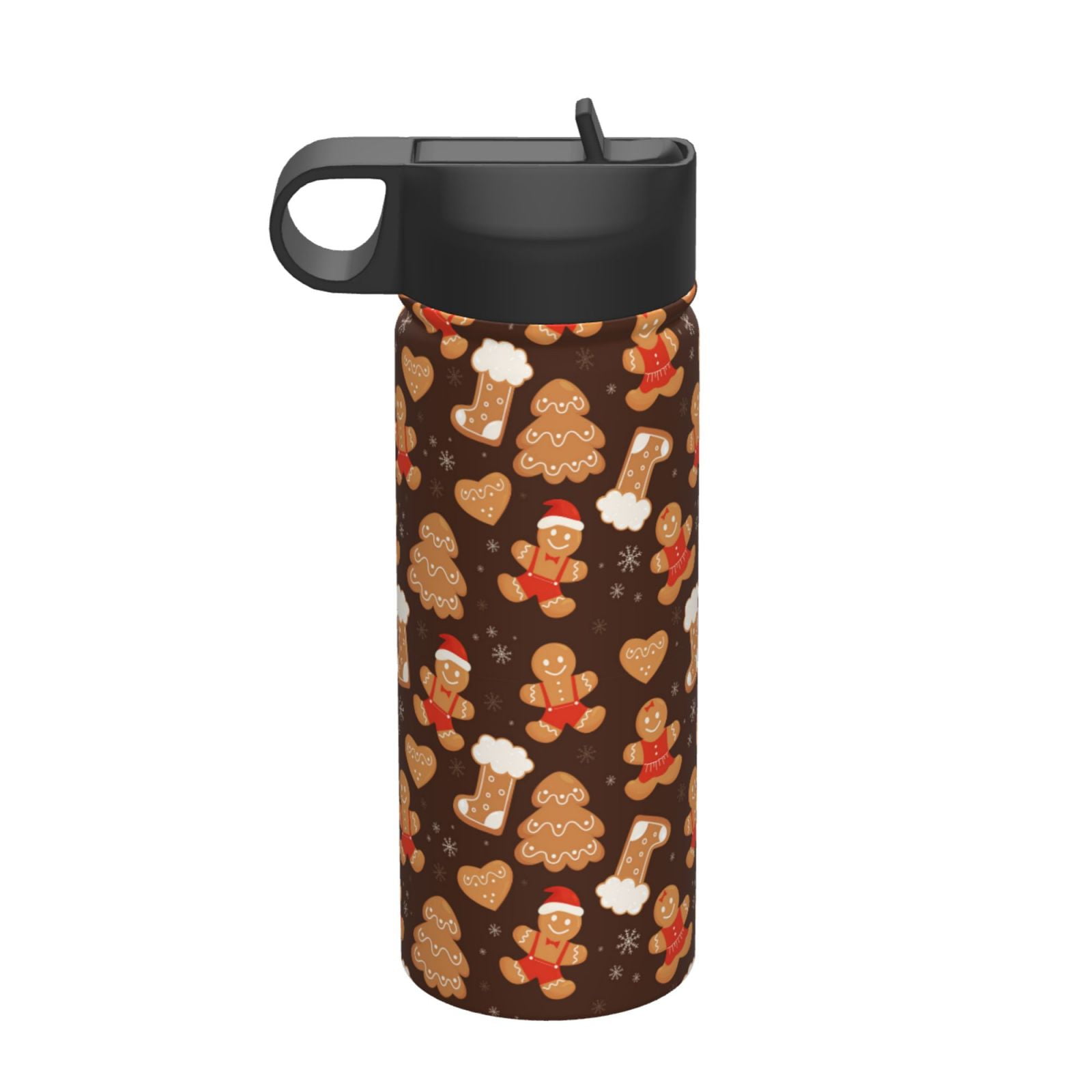 Gukieu Christmas Gingerbread Cookies Print 18OZ Stainless Steel Water ...