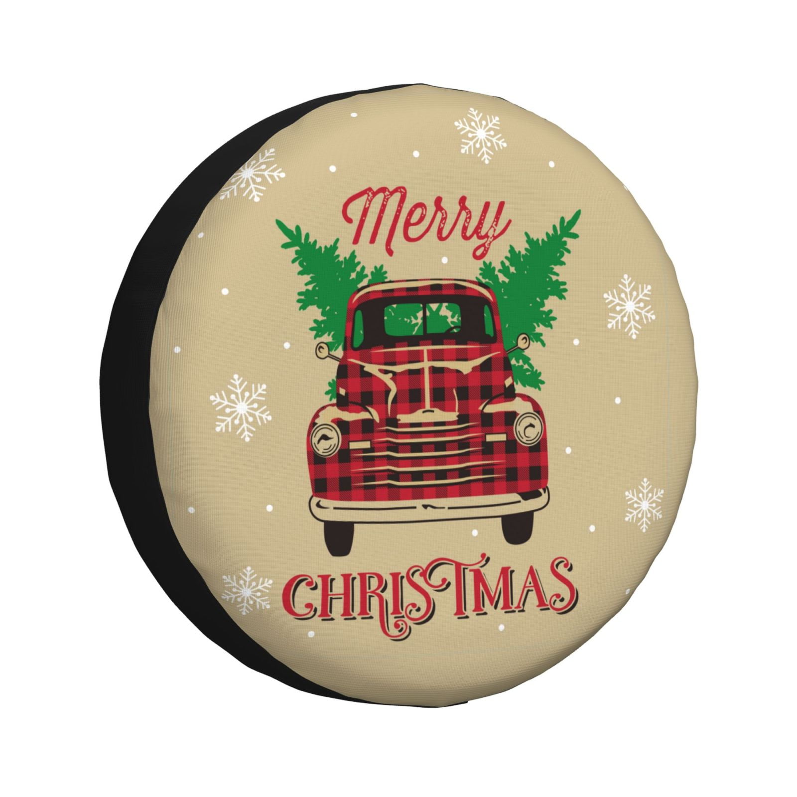 Gukieu Christmas Vintage Red Truck Print Car Tire Cover, Adjustable ...