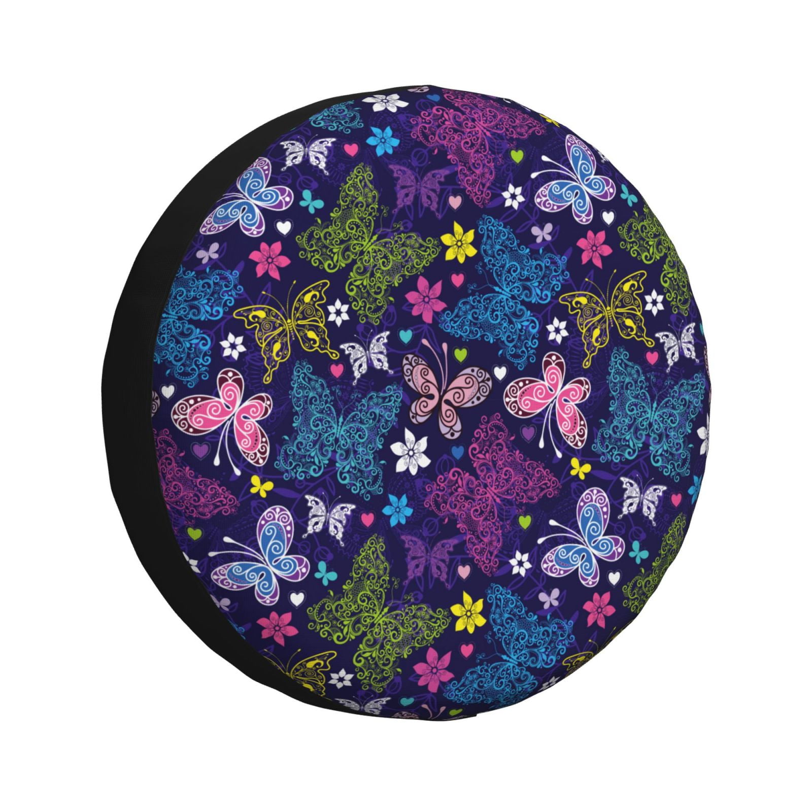 Gukieu Colorful Butterflies Print Car Tire Cover, Adjustable Waterproof ...