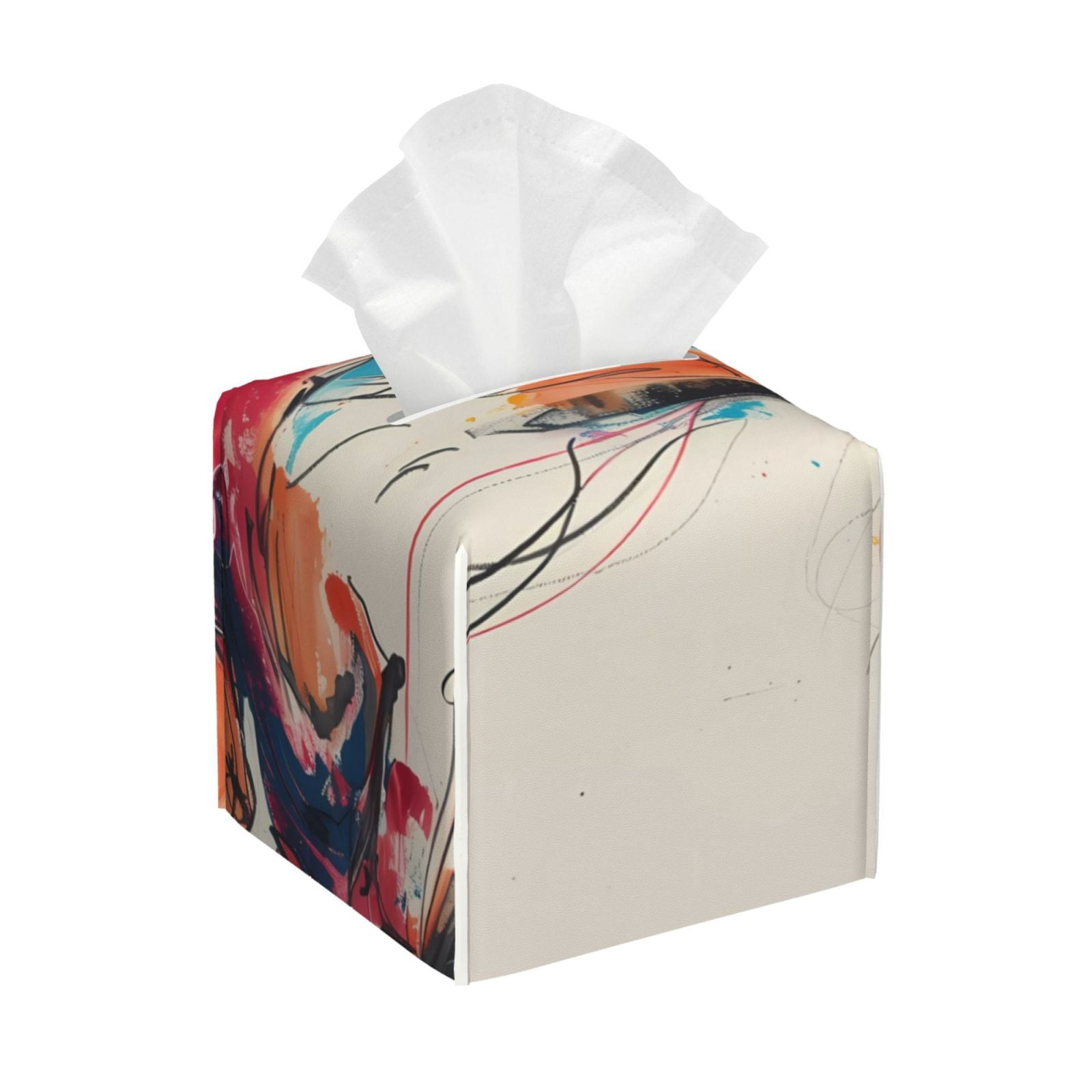 Gukieu Colorful Dachshund Art Print Leather Tissue Box, PVC Waterproof ...