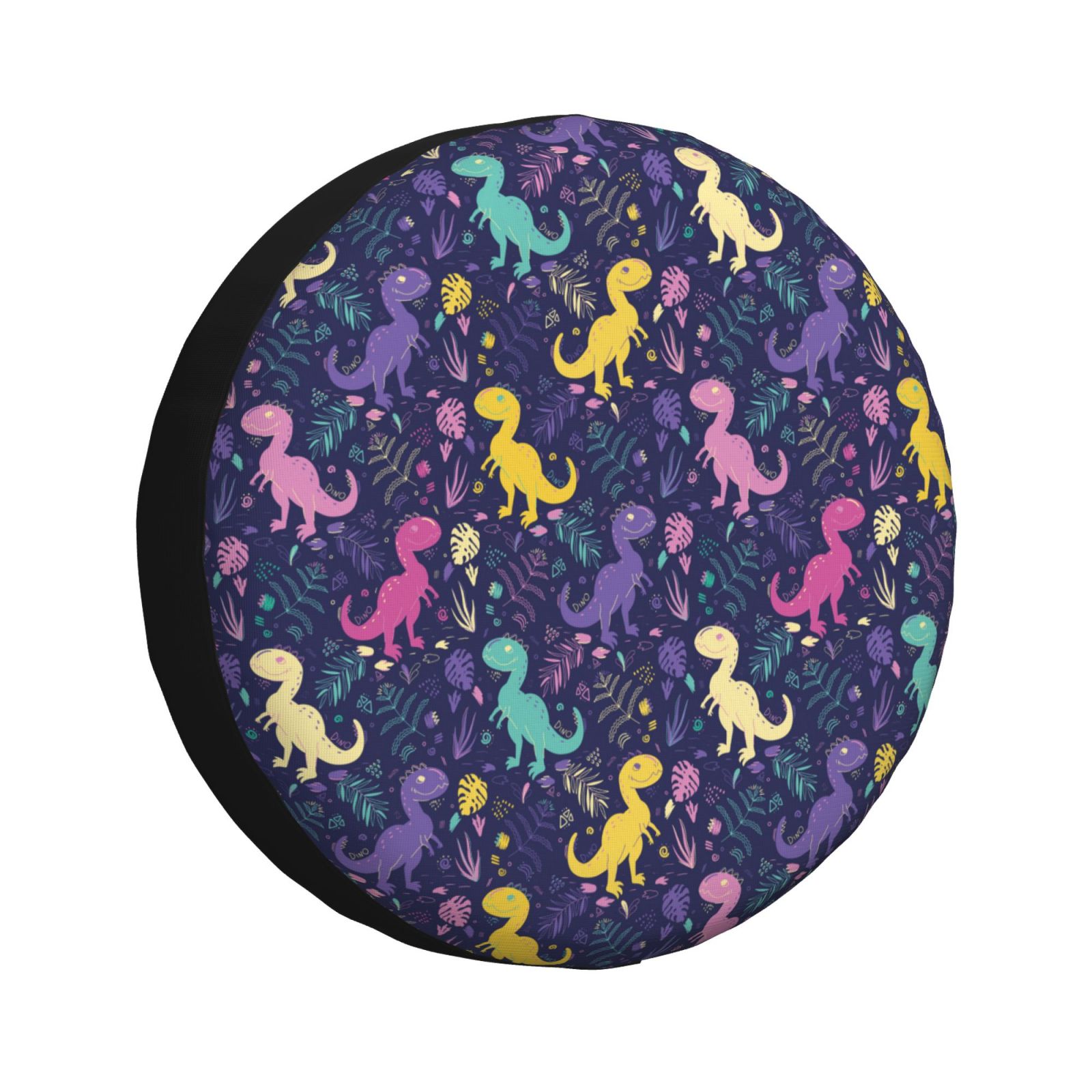 Gukieu Colorful Dinosaur Print Car Tire Cover, Adjustable Waterproof ...