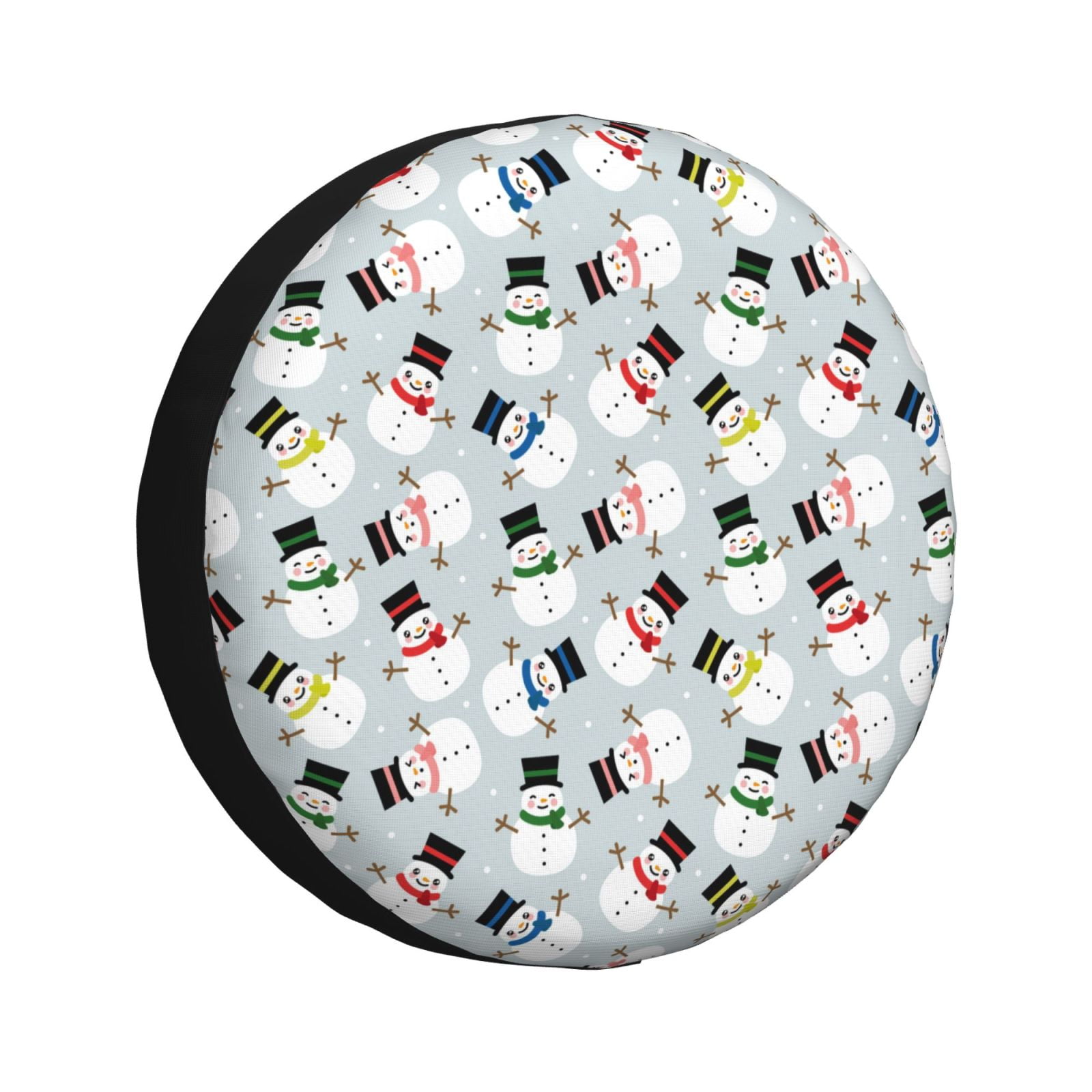 Gukieu Colorful Hat Snowman Print Car Tire Cover, Adjustable Waterproof ...