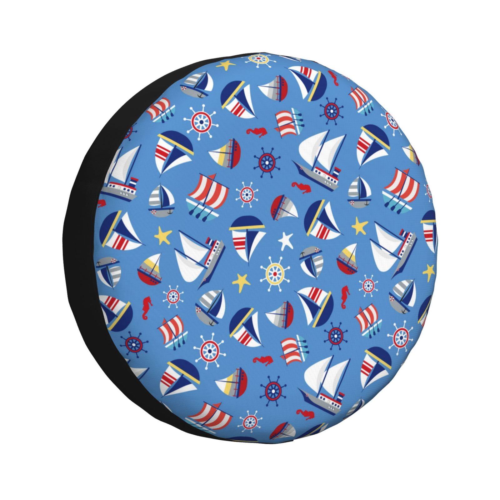 Gukieu Colorful Sailing Ship Print Car Tire Cover, Adjustable ...
