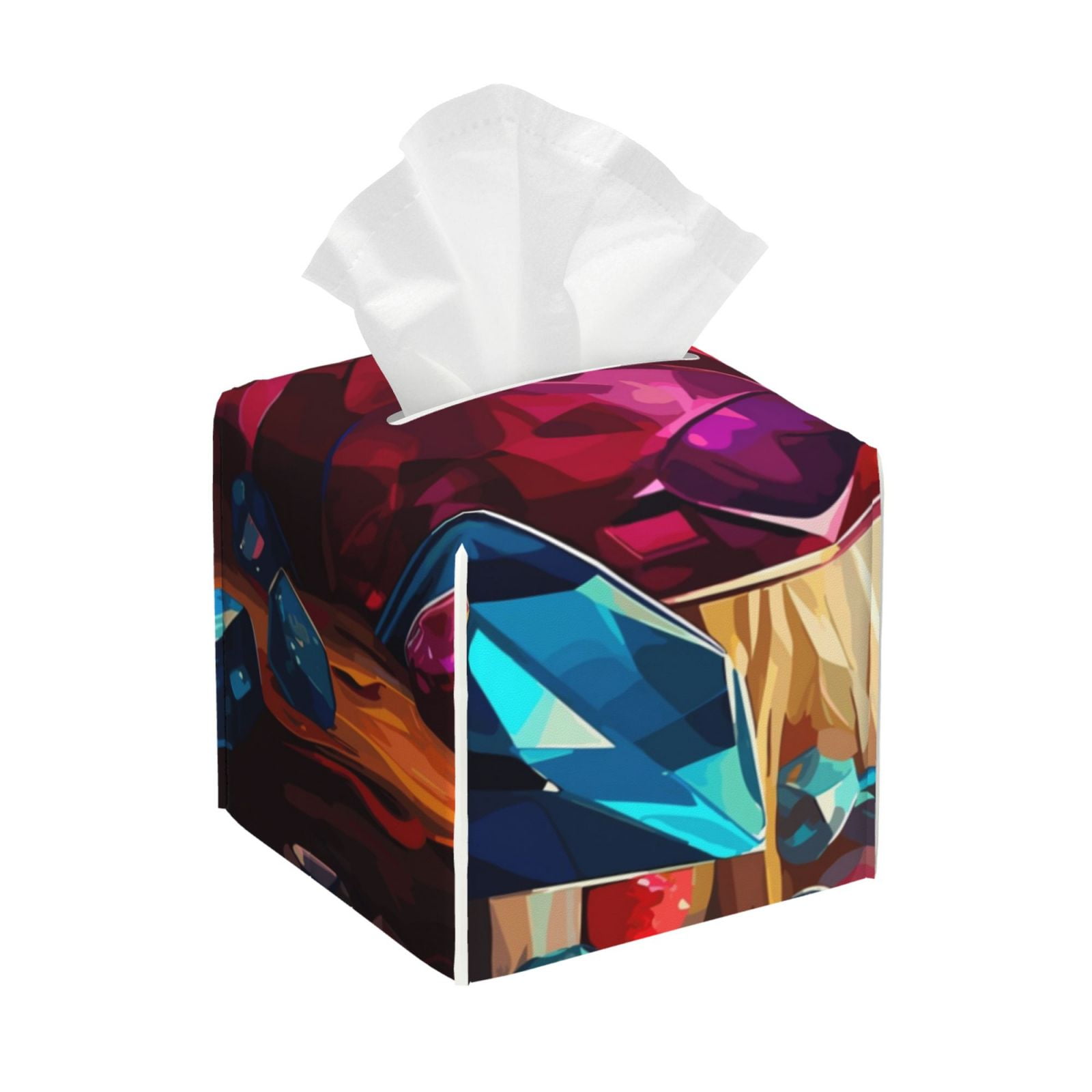 Gukieu Colorful Stone World Print Leather Tissue Box, PVC Waterproof ...