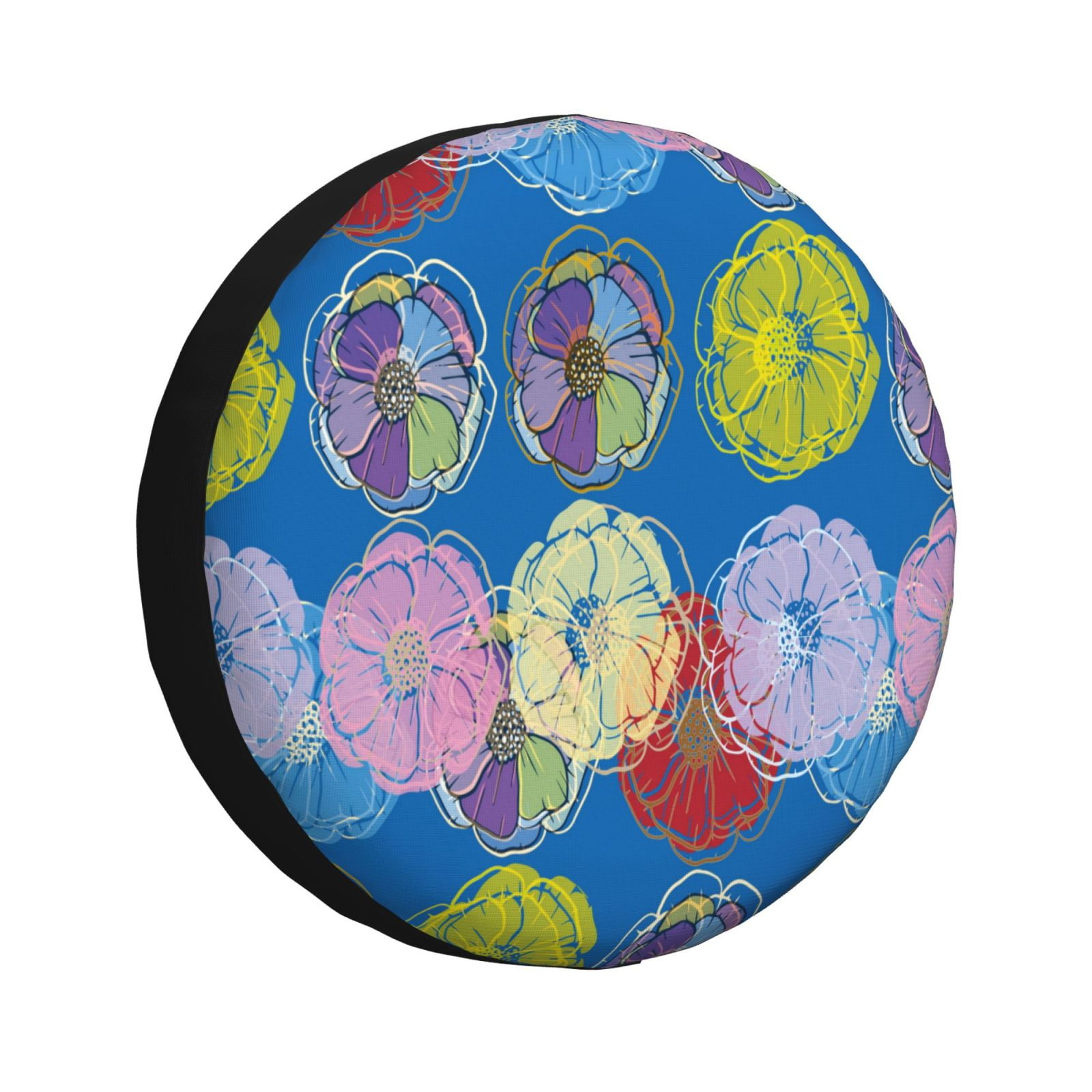 Gukieu Colorful floral Print Car Tire Cover, Adjustable Waterproof and ...