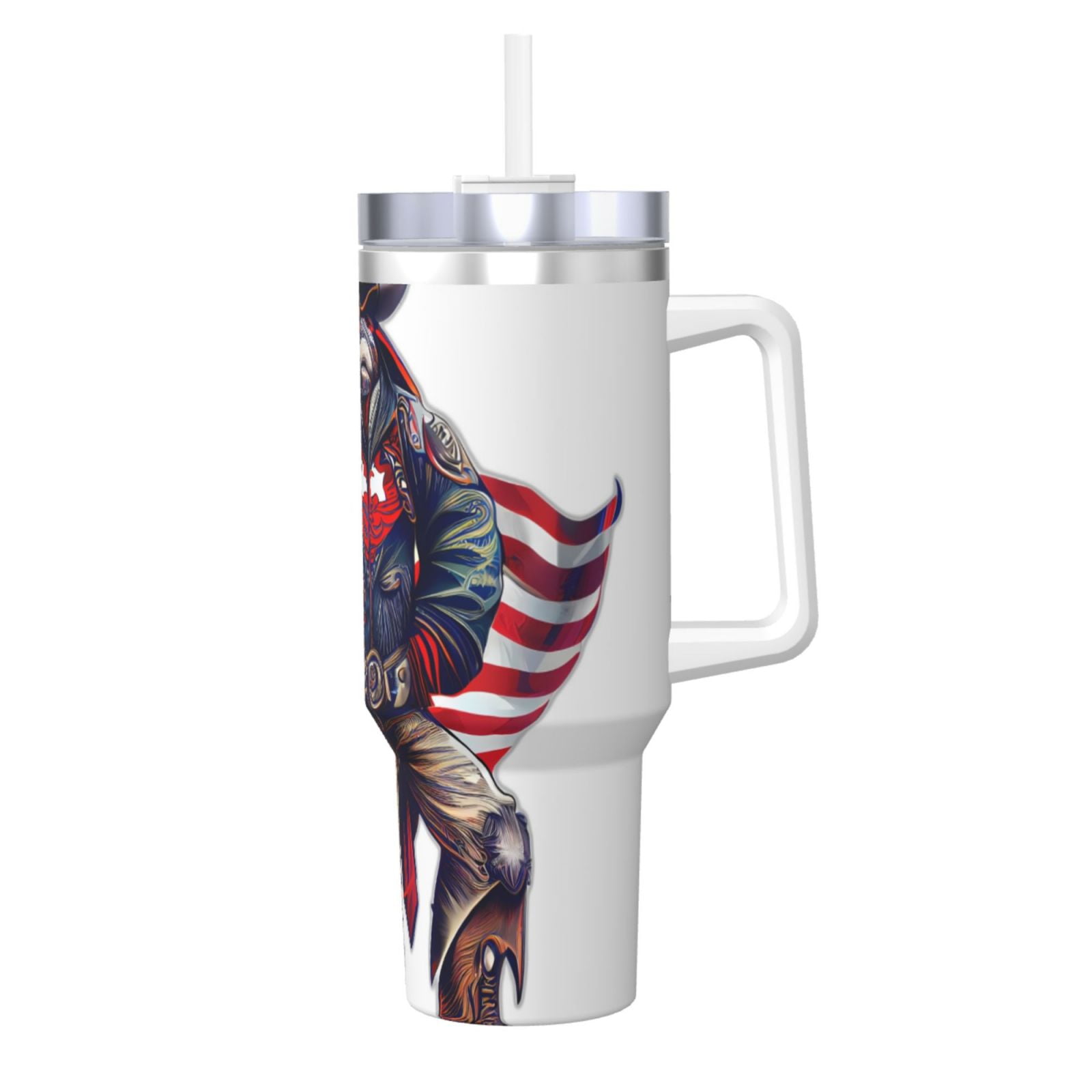 Gukieu Cool Patriotic Buffalo Cowboy Print 40OZ Ice Cup, Stainless ...