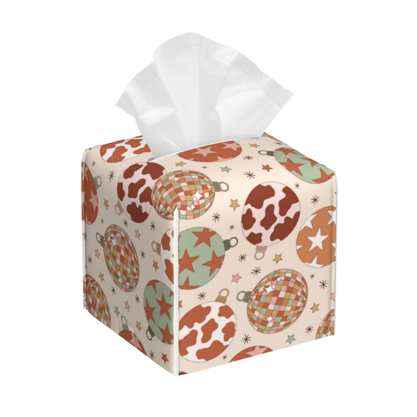 Gukieu Cow Spots And Disco Ball Print Leather Tissue Box, PVC ...