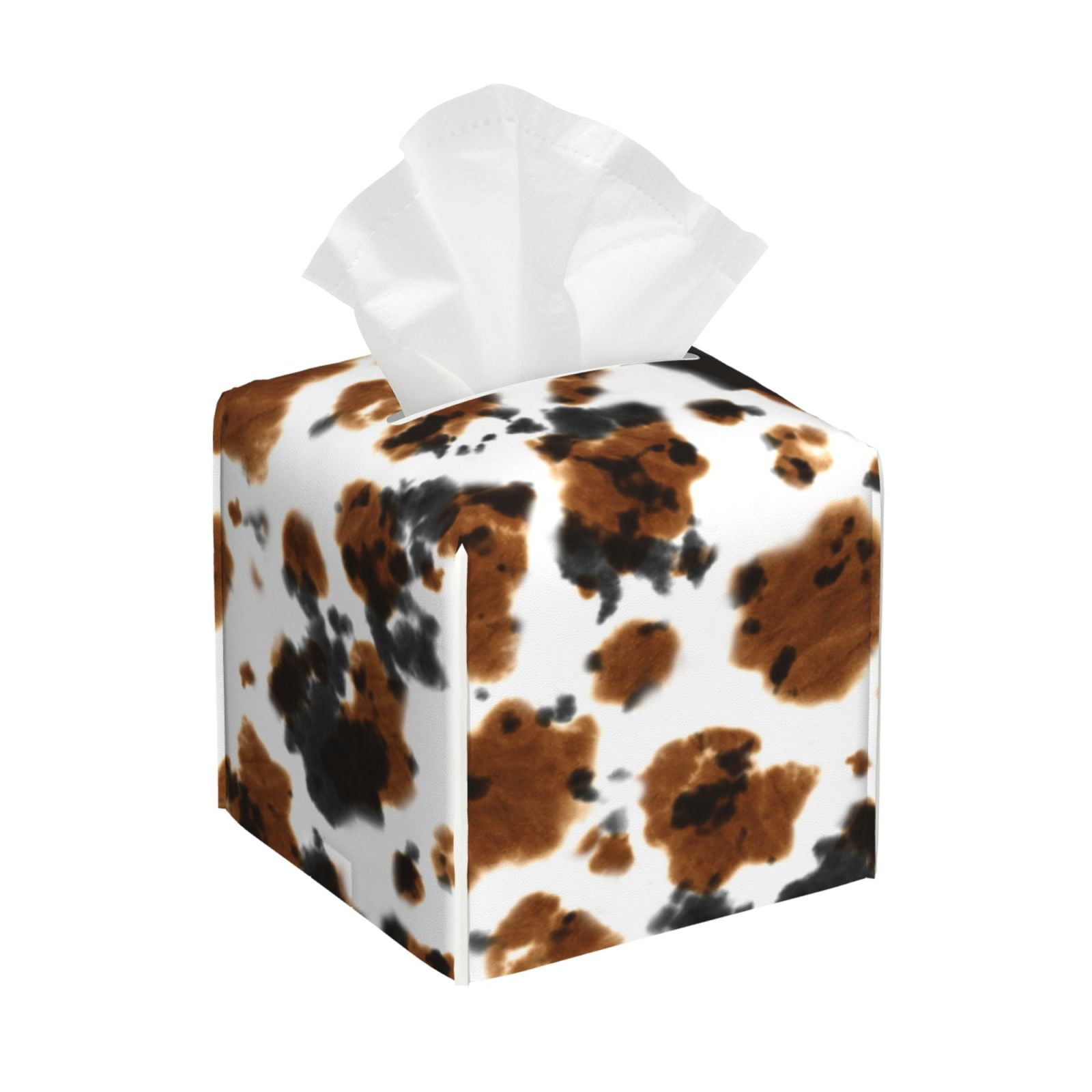 Gukieu Cow Tie Dye Print Leather Tissue Box, PVC Waterproof Velcro ...