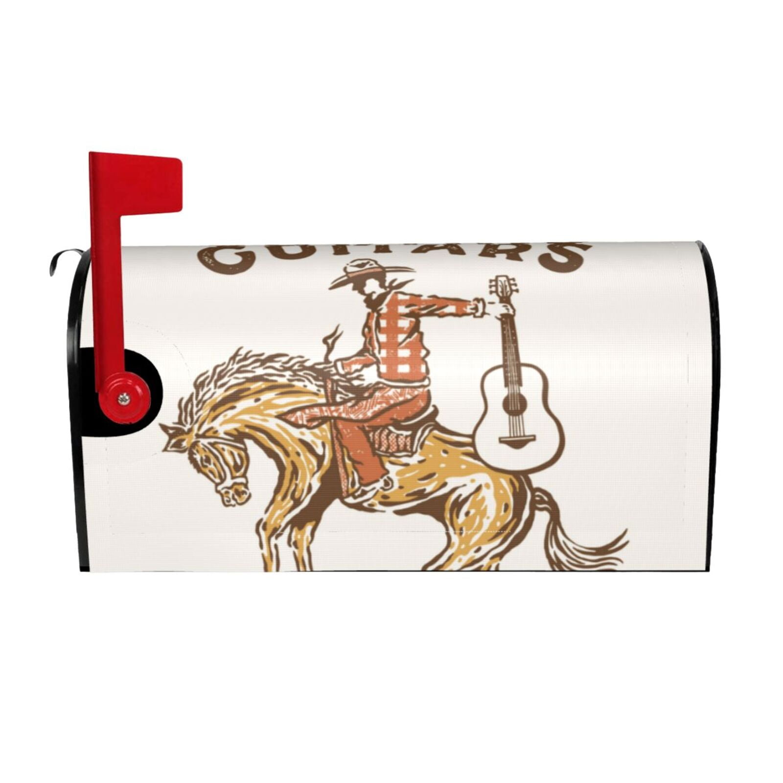 Gukieu Cowboy Rodeo Guitar Print Magnetic Mailbox Cover, Sun-proof and ...