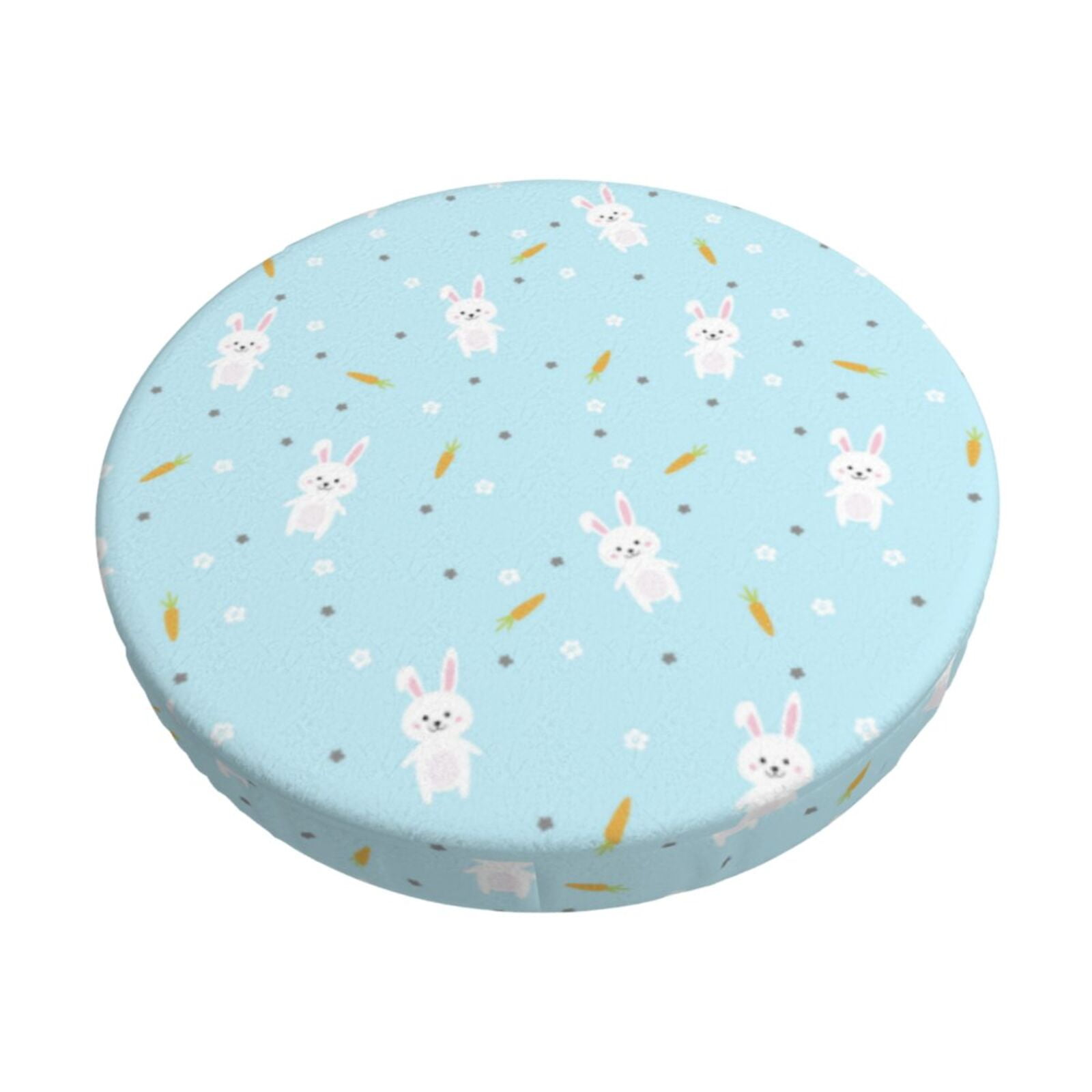 Gukieu Cute Bunny Print Round Chair Cover, Dust-proof and Non-slip Bar ...