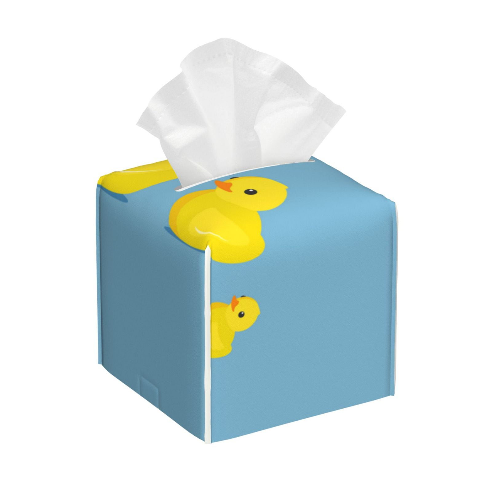 Gukieu Cute Ducky Print Leather Tissue Box, PVC Waterproof Velcro ...