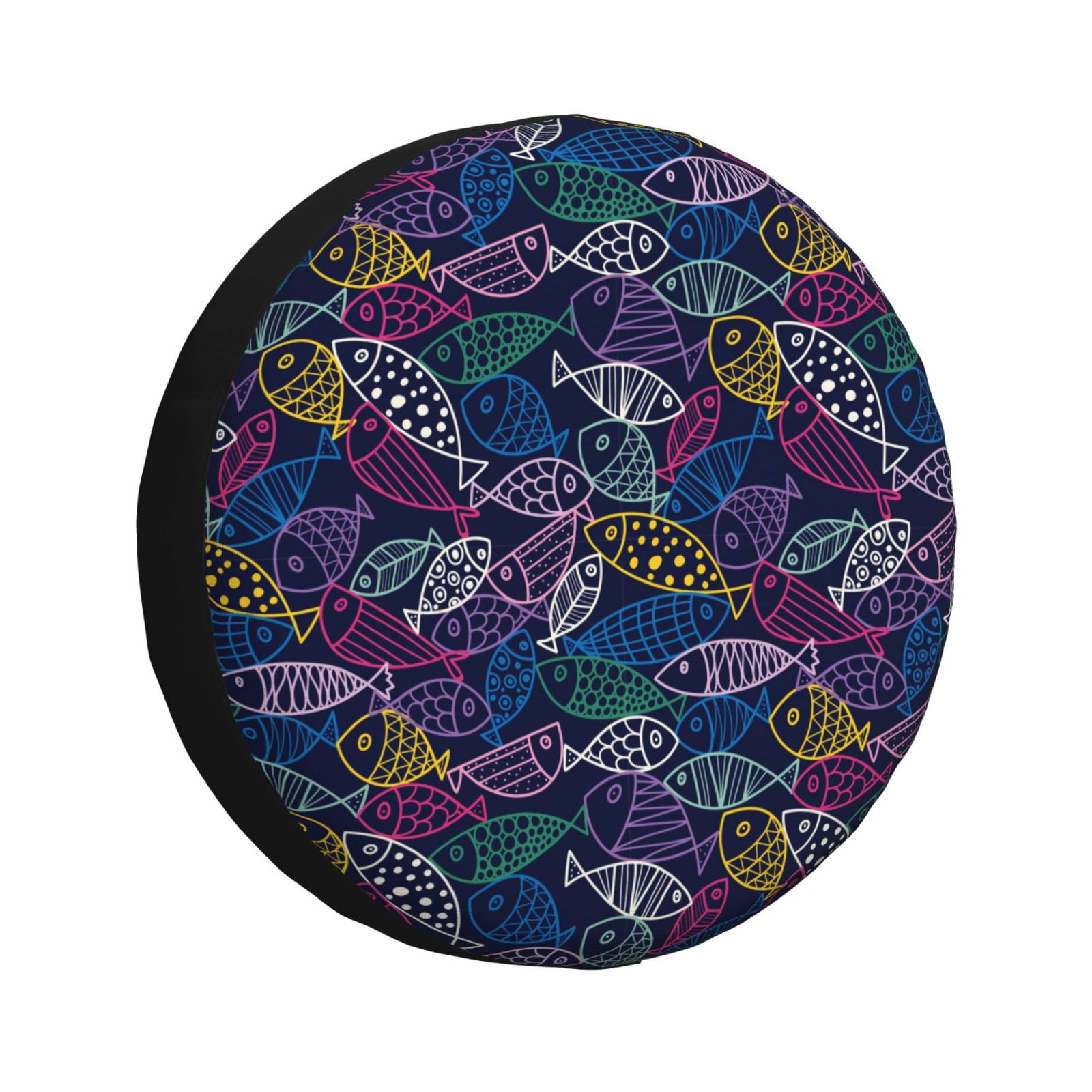 Gukieu Cute Line Fish Print Car Tire Cover, Adjustable Waterproof and ...