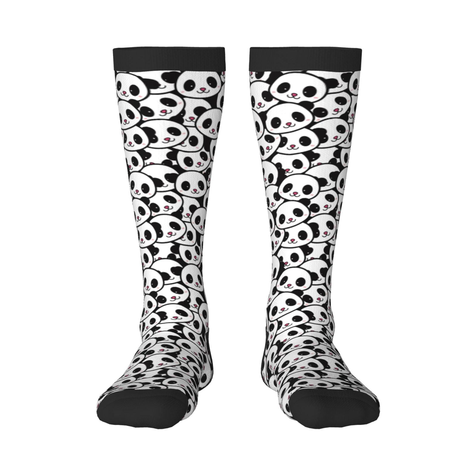 Gukieu Cute Panda Print Contrast Color Stockings, Elastic Sports Socks ...