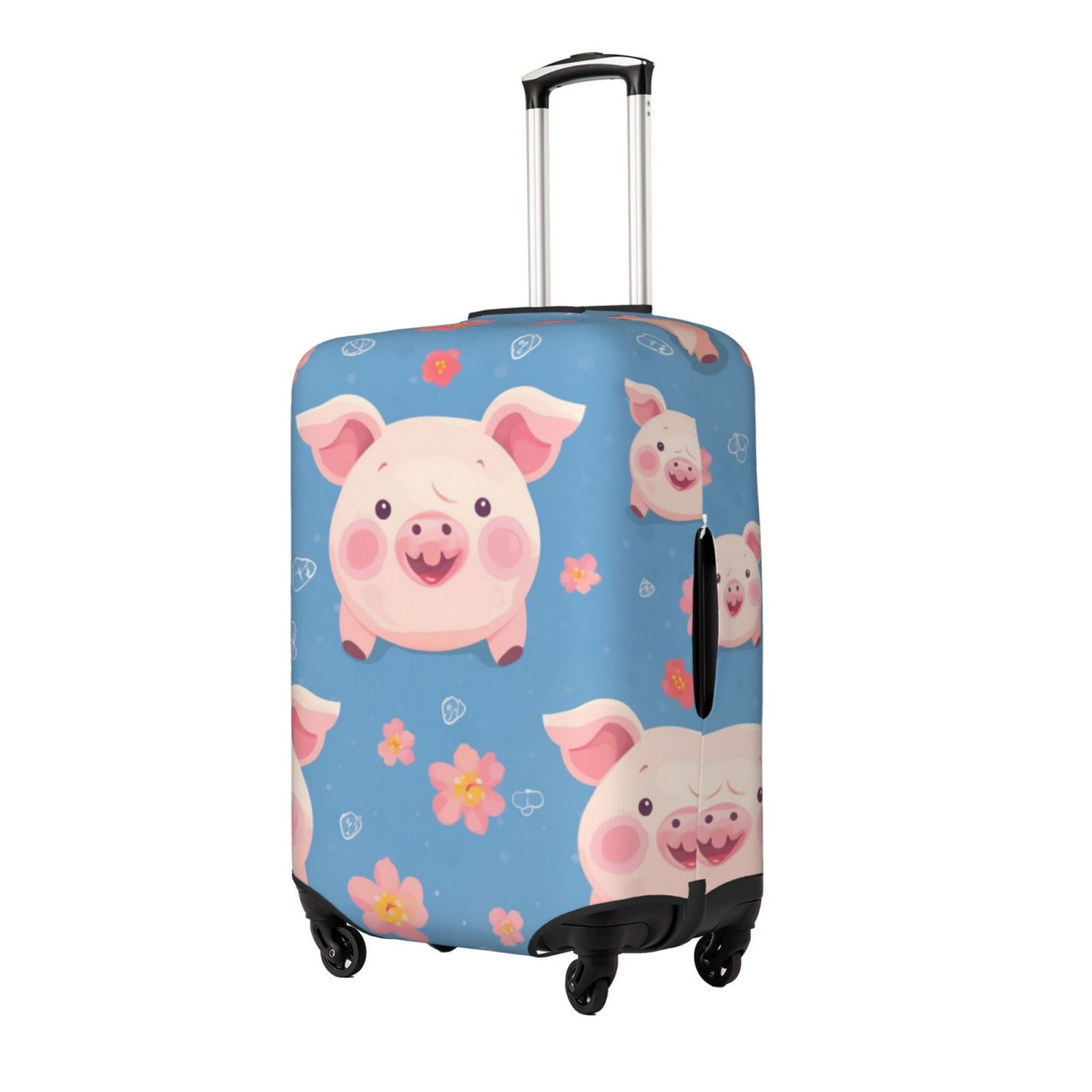 Gukieu Cute Pig Flowers Print Suitcase Protective Cover, Elastic Zipper ...