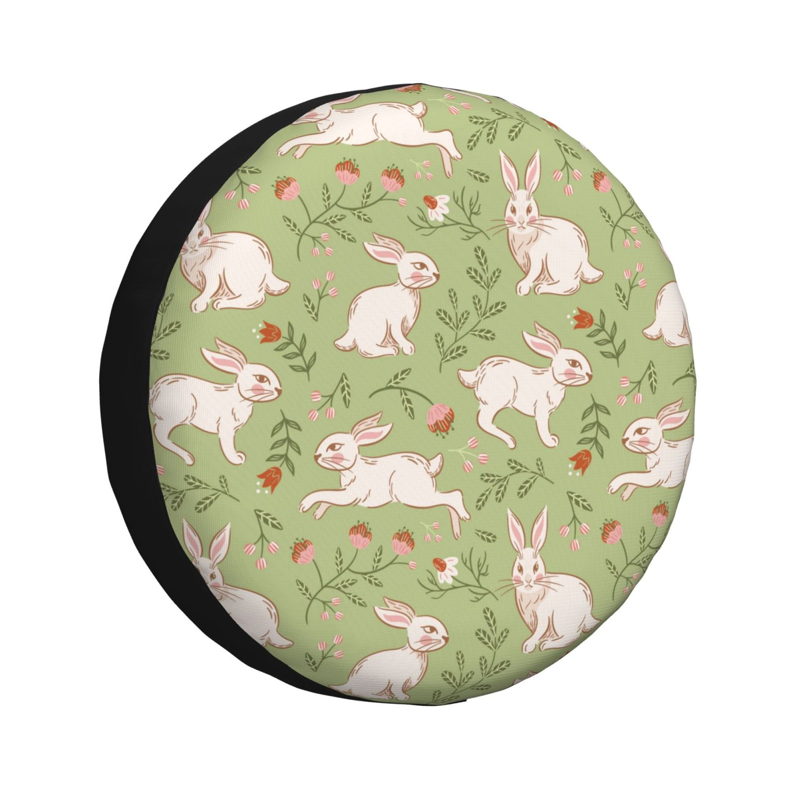 Gukieu Cute Rabbit And Flower Print Car Tire Cover, Adjustable ...