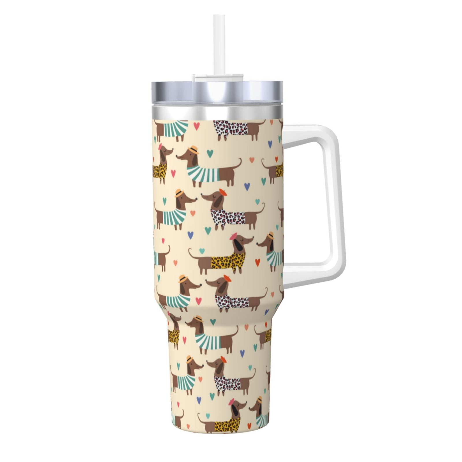 Gukieu Dachshund Dog Print 40OZ Ice Cup, Stainless Steel Vacuum Kettle ...