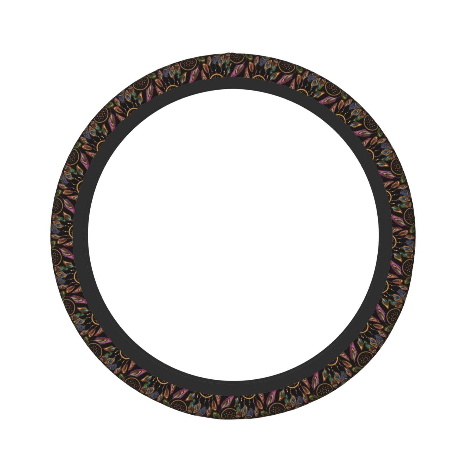 Gukieu Decorative Feathers Print Elastic Steering Wheel Cover, Anti ...