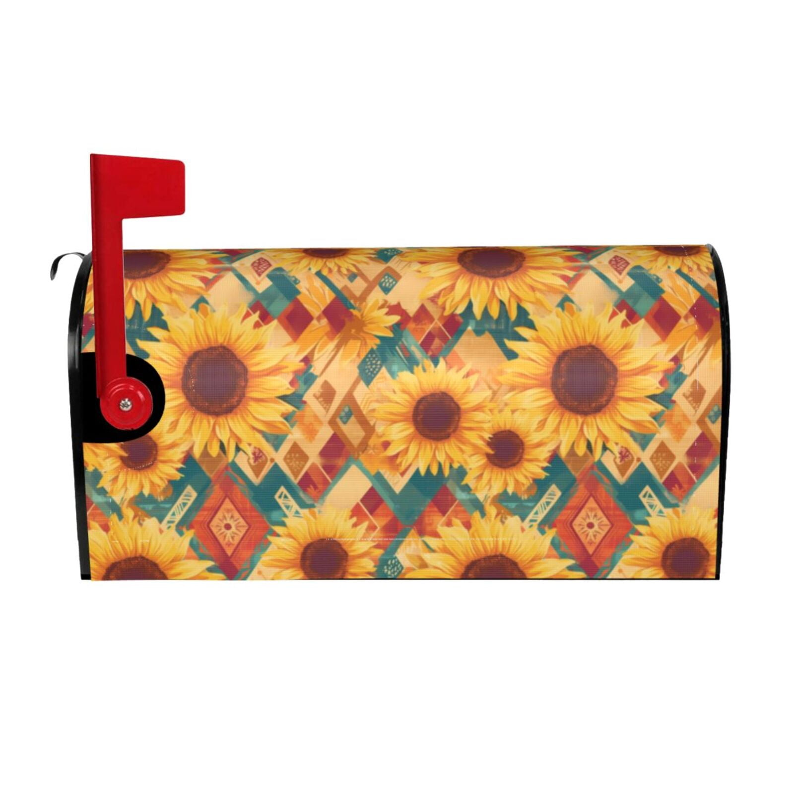 Gukieu Diamond Bohemian Sunflower Print Magnetic Mailbox Cover, Sun ...