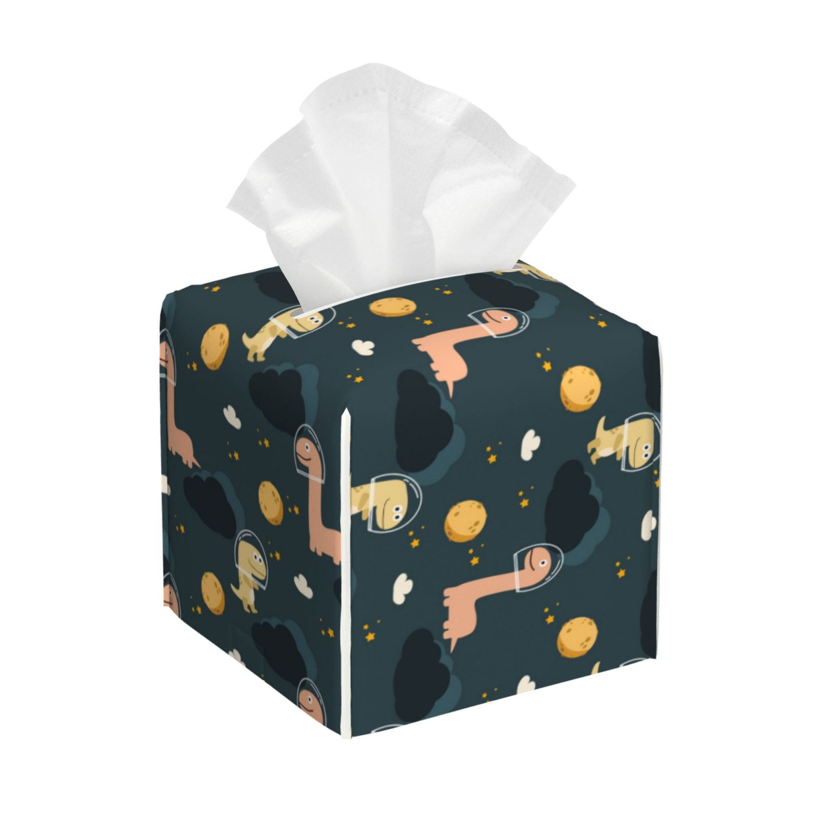 Gukieu Dinosaur In The Space Print Leather Tissue Box, PVC Waterproof ...