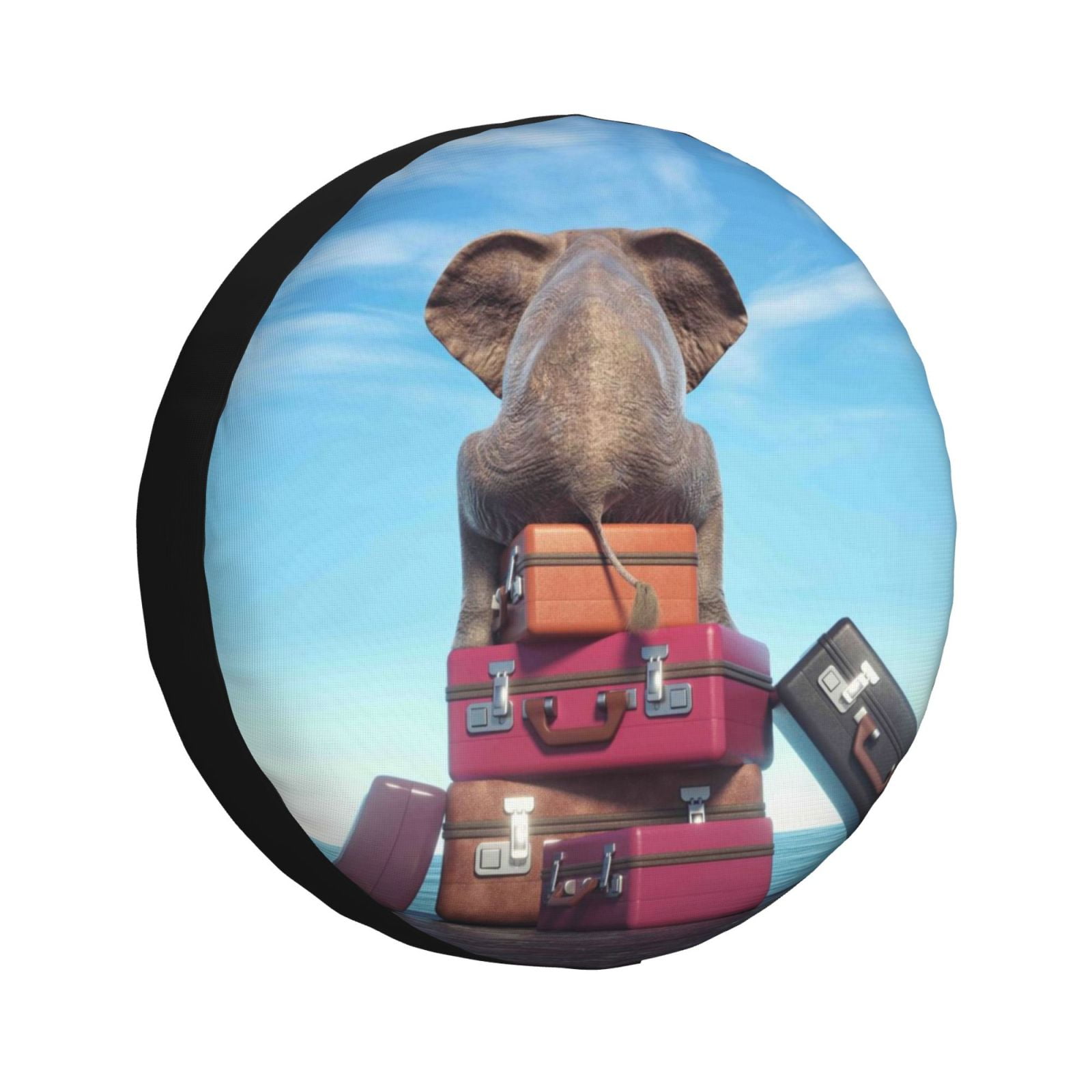 Gukieu Elephant Sits Print Car Tire Cover, Adjustable Waterproof and ...
