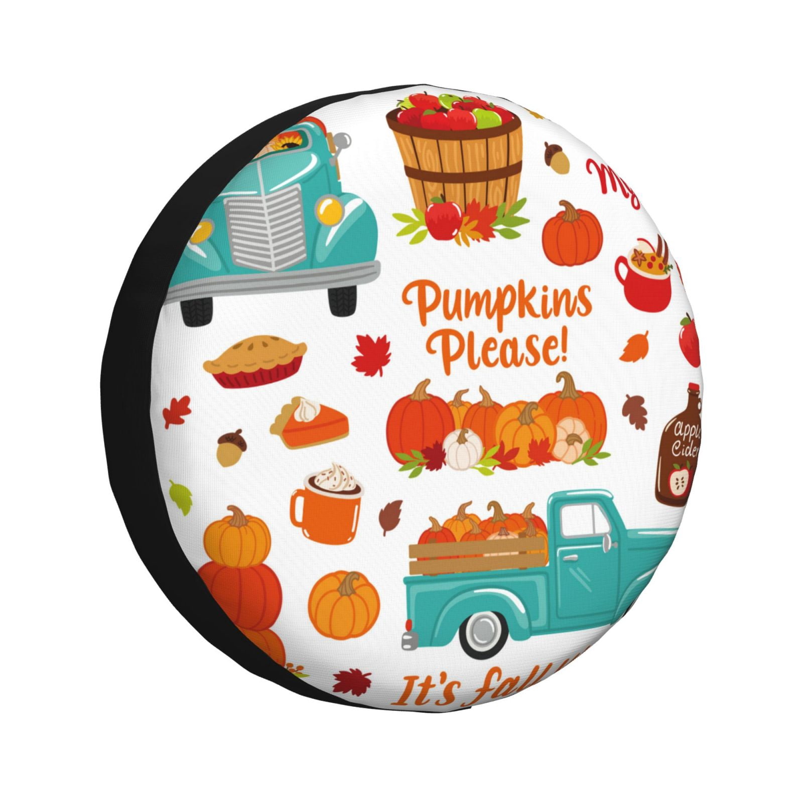 Gukieu Fall Pumpkins Print Car Tire Cover, Adjustable Waterproof and ...