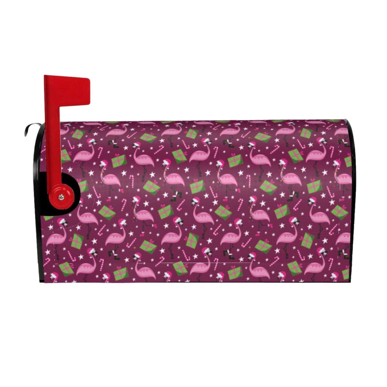 Gukieu Festive Flamingos Print Magnetic Mailbox Cover, Sun-proof and ...