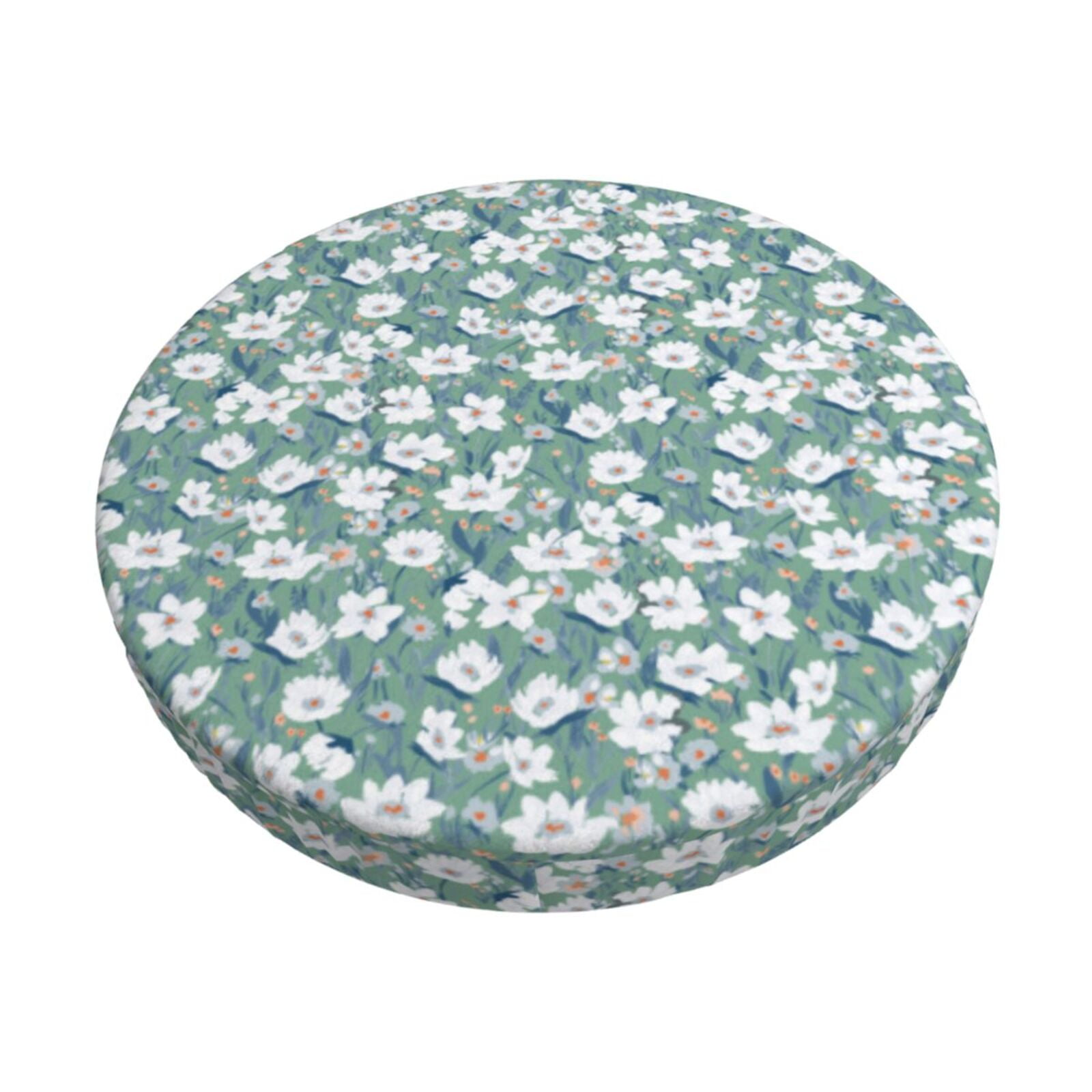 Gukieu Floral Print Round Chair Cover, Dust-proof and Non-slip Bar ...